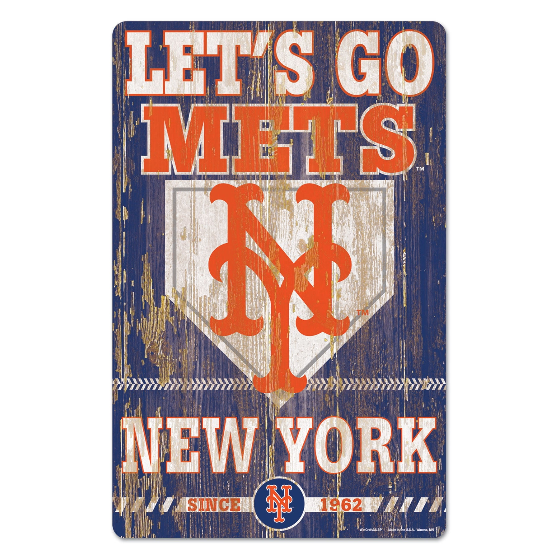 MLB New York Mets Slogan 11" x 17" Wood Sign - Walmart.com