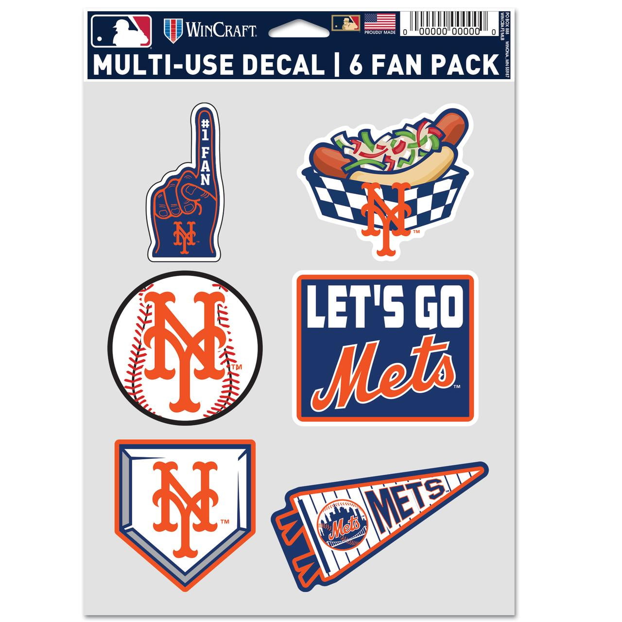 MLB New York Mets Team 5" x 7.75" Multi Color Vinyl Six Pack Decal ...