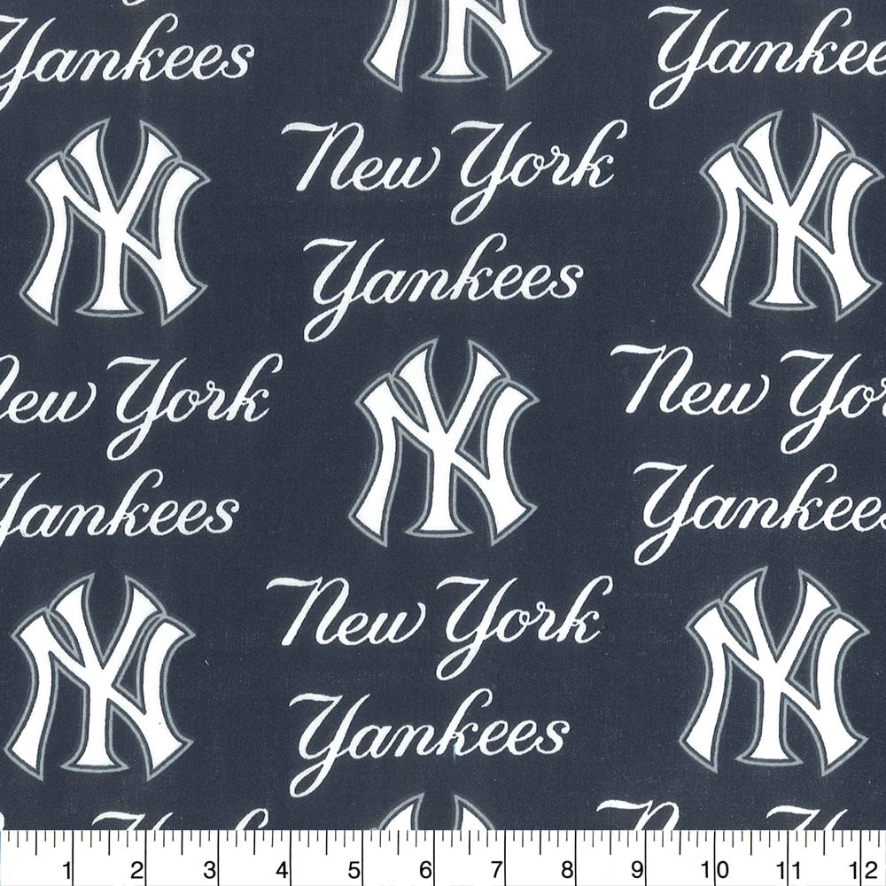 MLB New York Yankees 58" 100% Cotton Sports Logo Craft Fabric By the ...