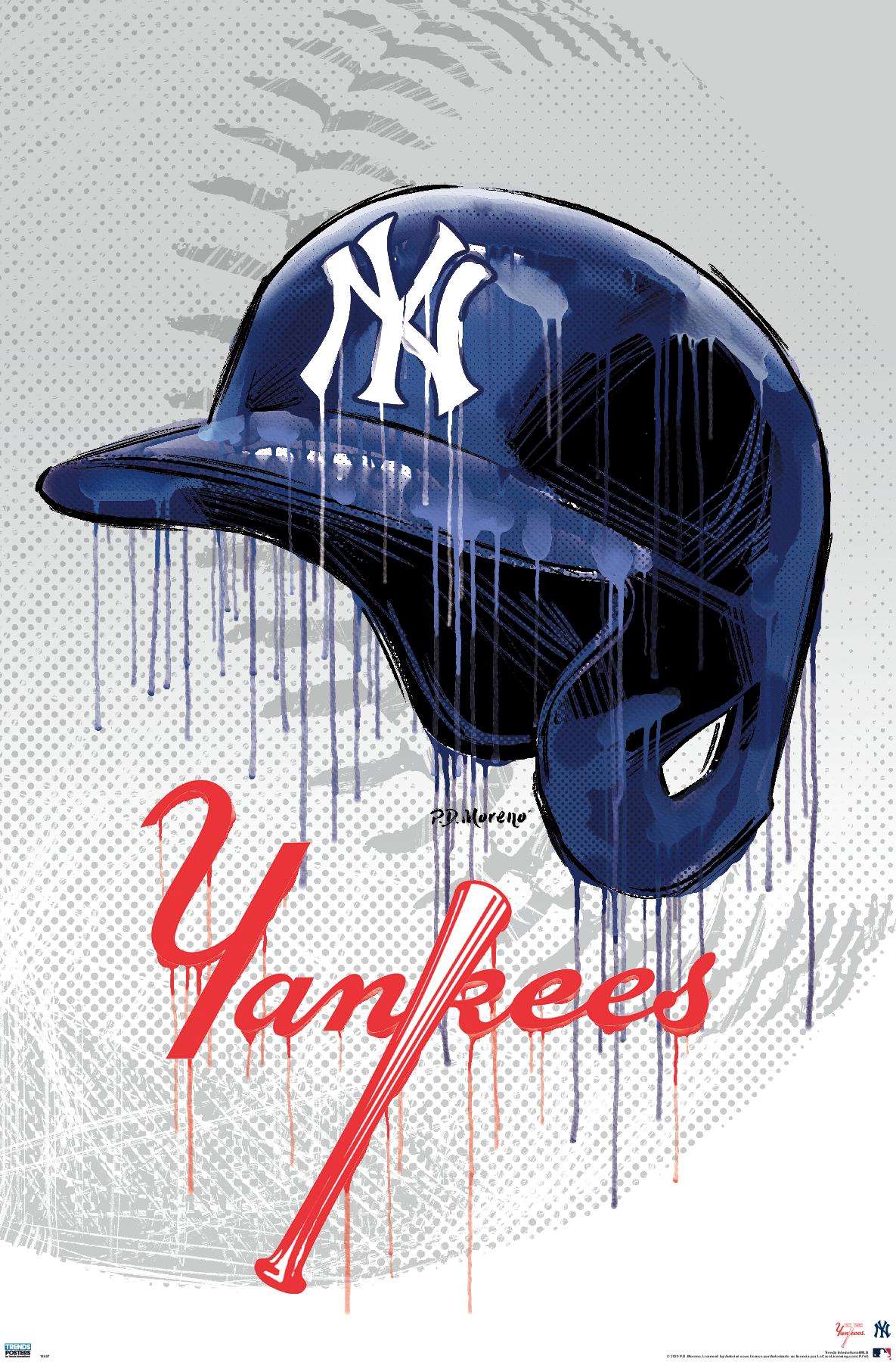 MLB New York Yankees - Drip Helmet 20 Wall Poster with Push Pins, 22. ...