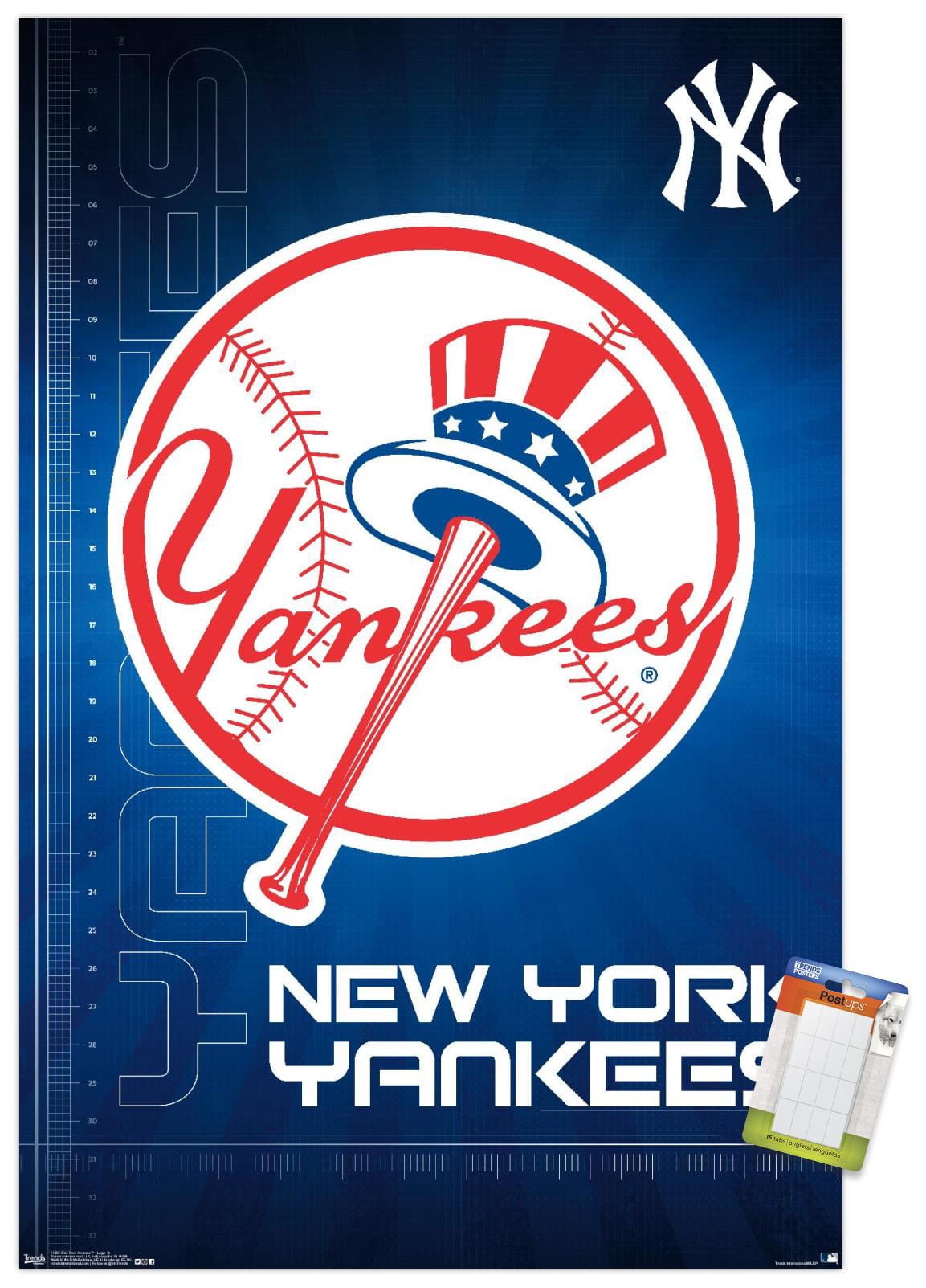 MLB New York Yankees - Logo 16 Wall Poster, 14.725" x 22.375" - Walmart.com