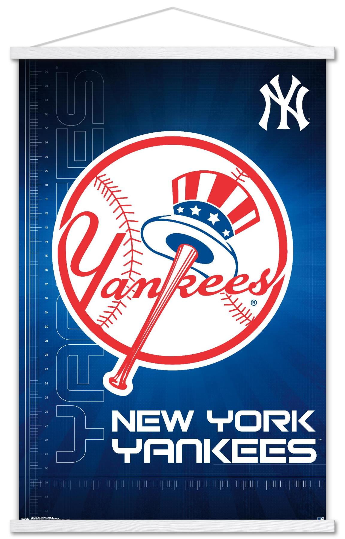 MLB New York Yankees - Logo 16 Wall Poster with Wooden Magnetic Frame ...