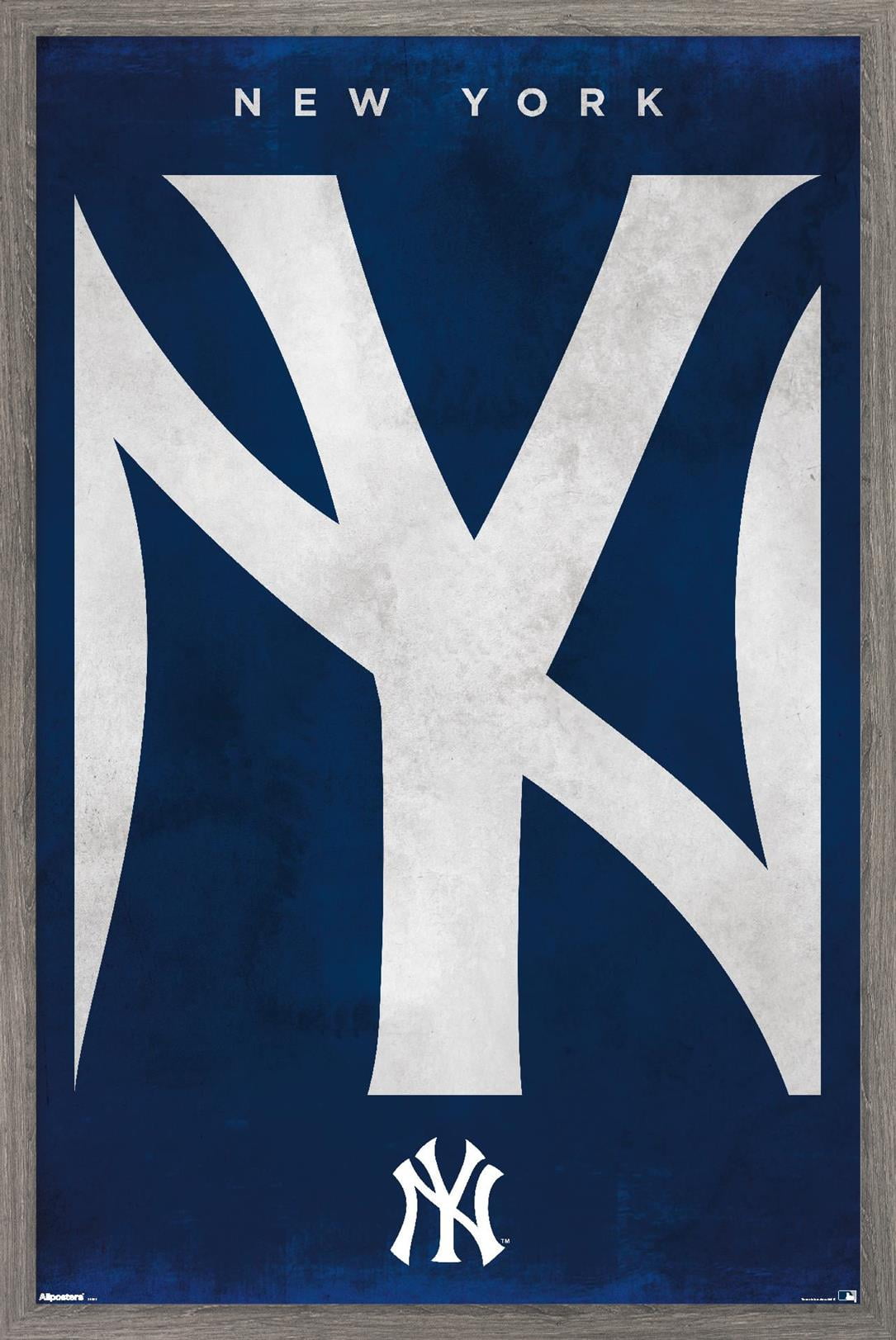 MLB New York Yankees - Logo 25 Wall Poster, 14.725" x 22.375" Framed ...