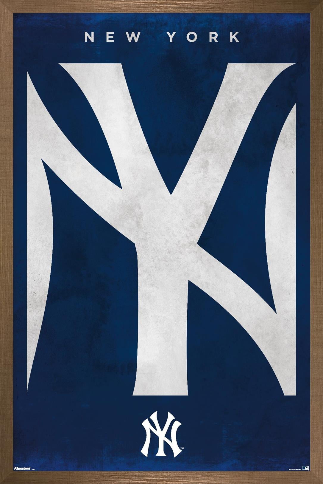 MLB New York Yankees - Logo 25 Wall Poster, 22.375" x 34" Framed ...