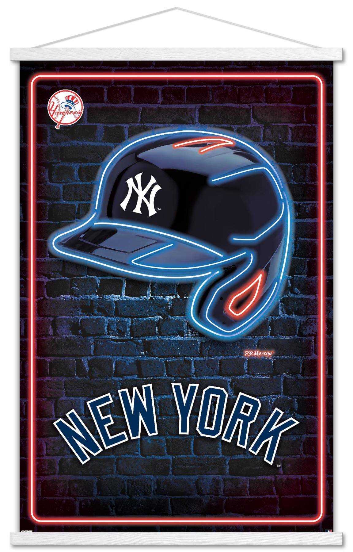 MLB New York Yankees - Neon Helmet 23 Wall Poster with Magnetic Frame ...