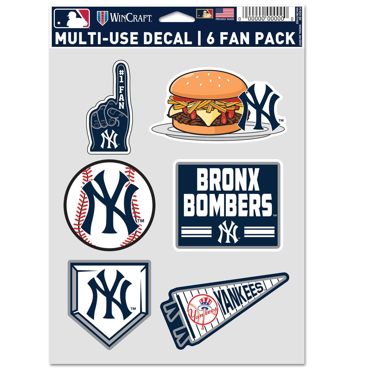 MLB New York Yankees Team 5" x 7.75" Multi Color Vinyl Six Pack Decal ...
