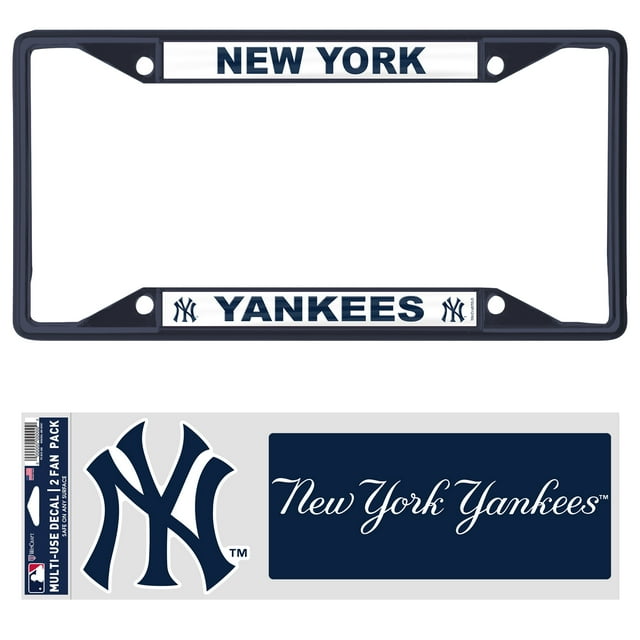 MLB New York Yankees Team Colored Metal License Plate Frame with Multi ...