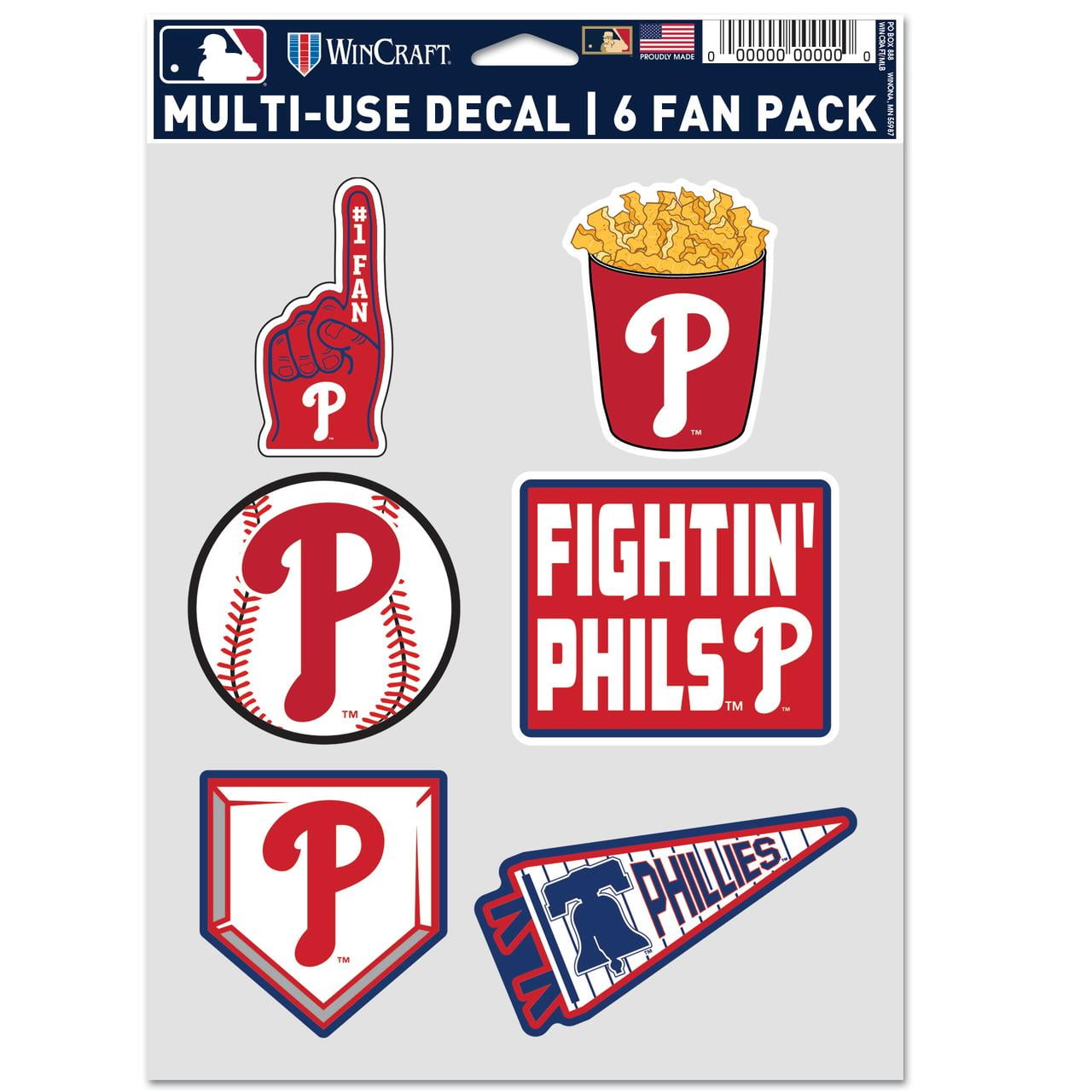 MLB Philadelphia Phillie Team 5" x 7.75" Multi Color Vinyl Six Pack ...