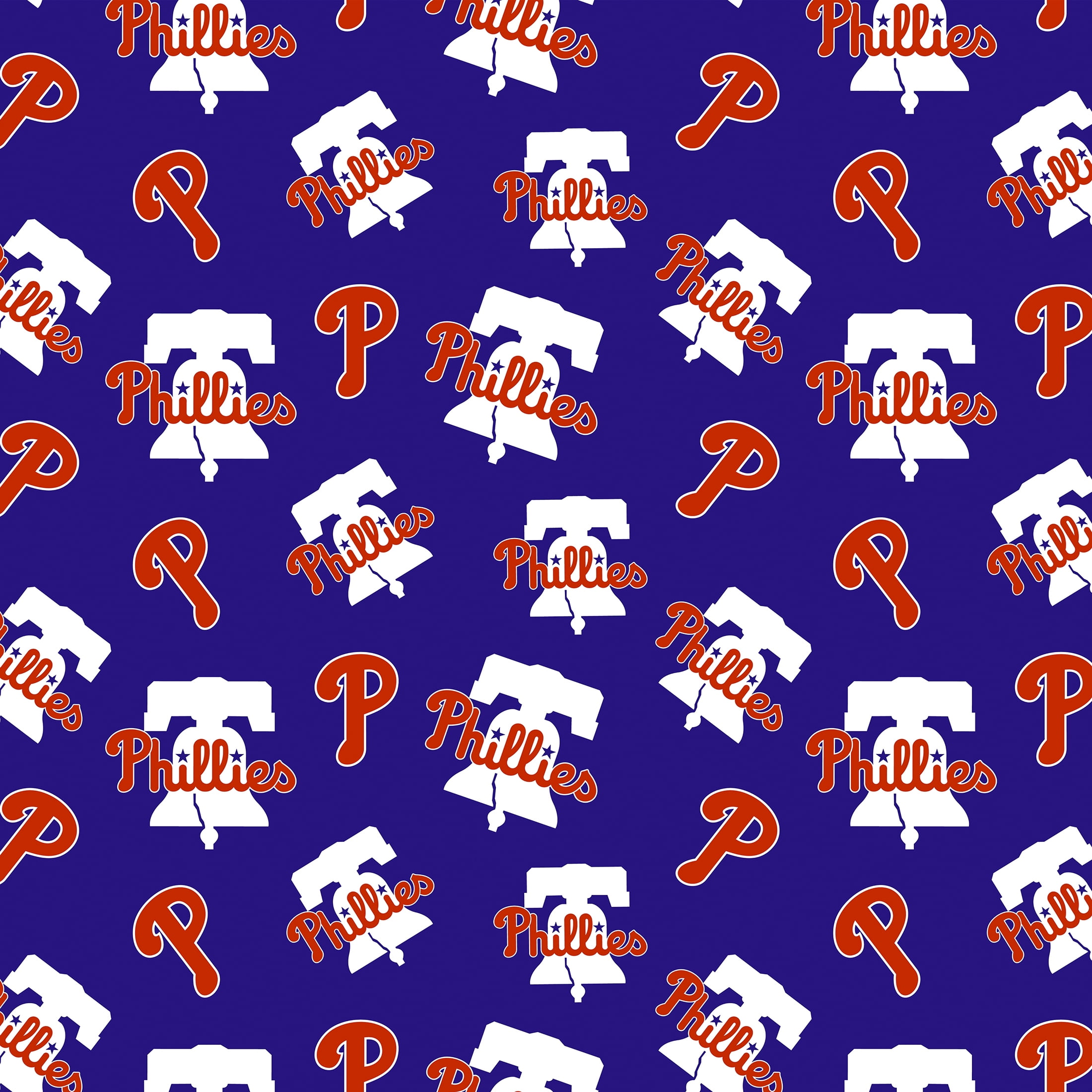MLB Philadelphia Phillies 100% Cotton Team Logo Fabric, 58" x 2 Yards ...