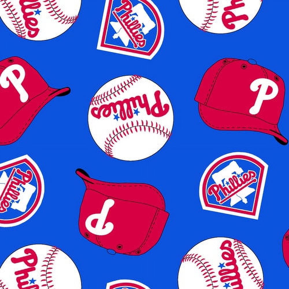 MLB Philadelphia Phillies 58" 100% Polyester Fleece Sports Logo Fabric ...