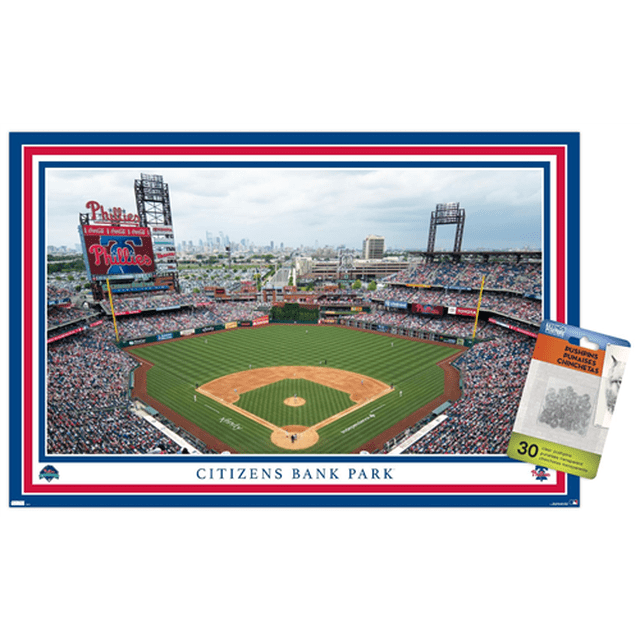 MLB Philadelphia Phillies - Citizens Bank Park 22 Wall Poster with Push ...