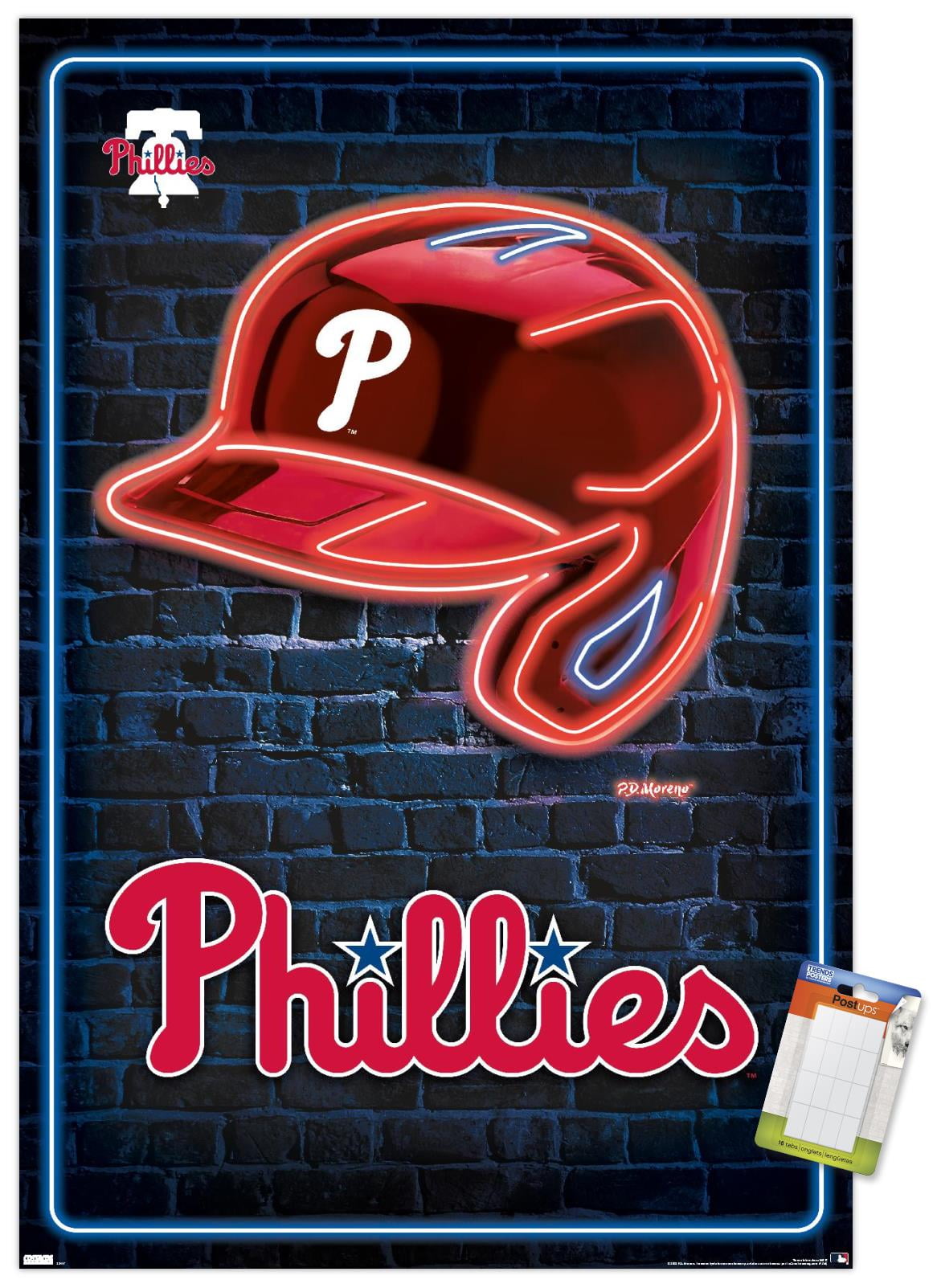 MLB Philadelphia Phillies - Neon Helmet 23 Wall Poster, 14.725" x 22. ...