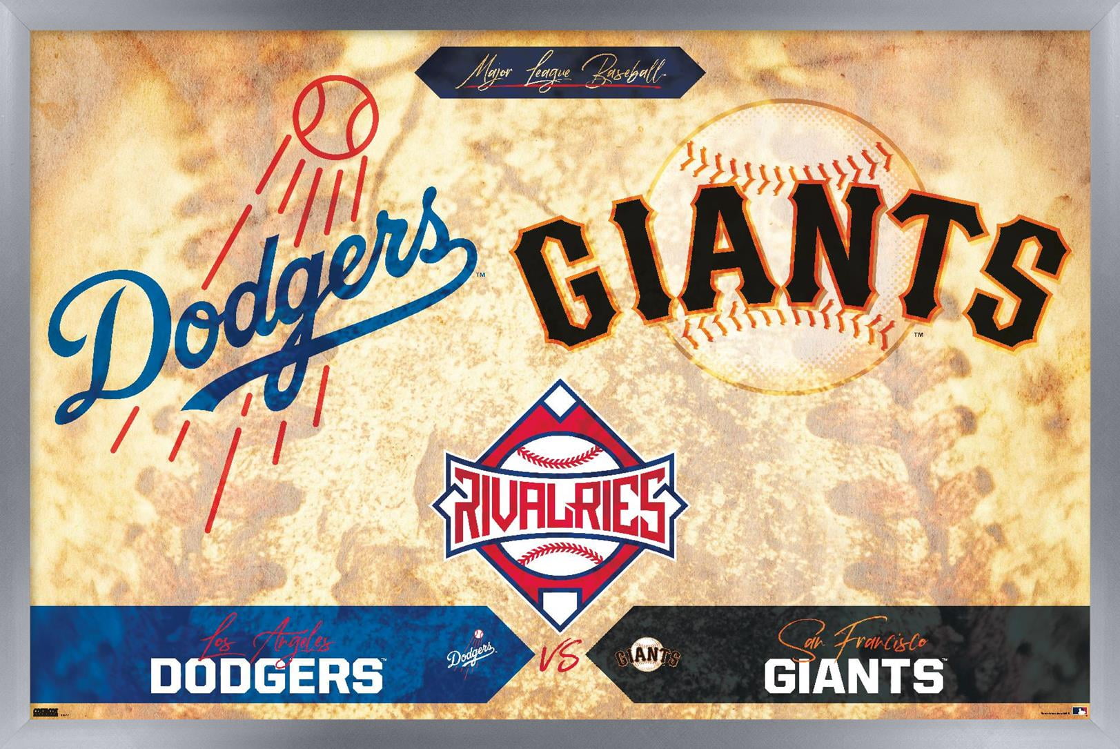 MLB Rivalries - Los Angeles Dodgers vs San Francisco Giants Wall Poster ...