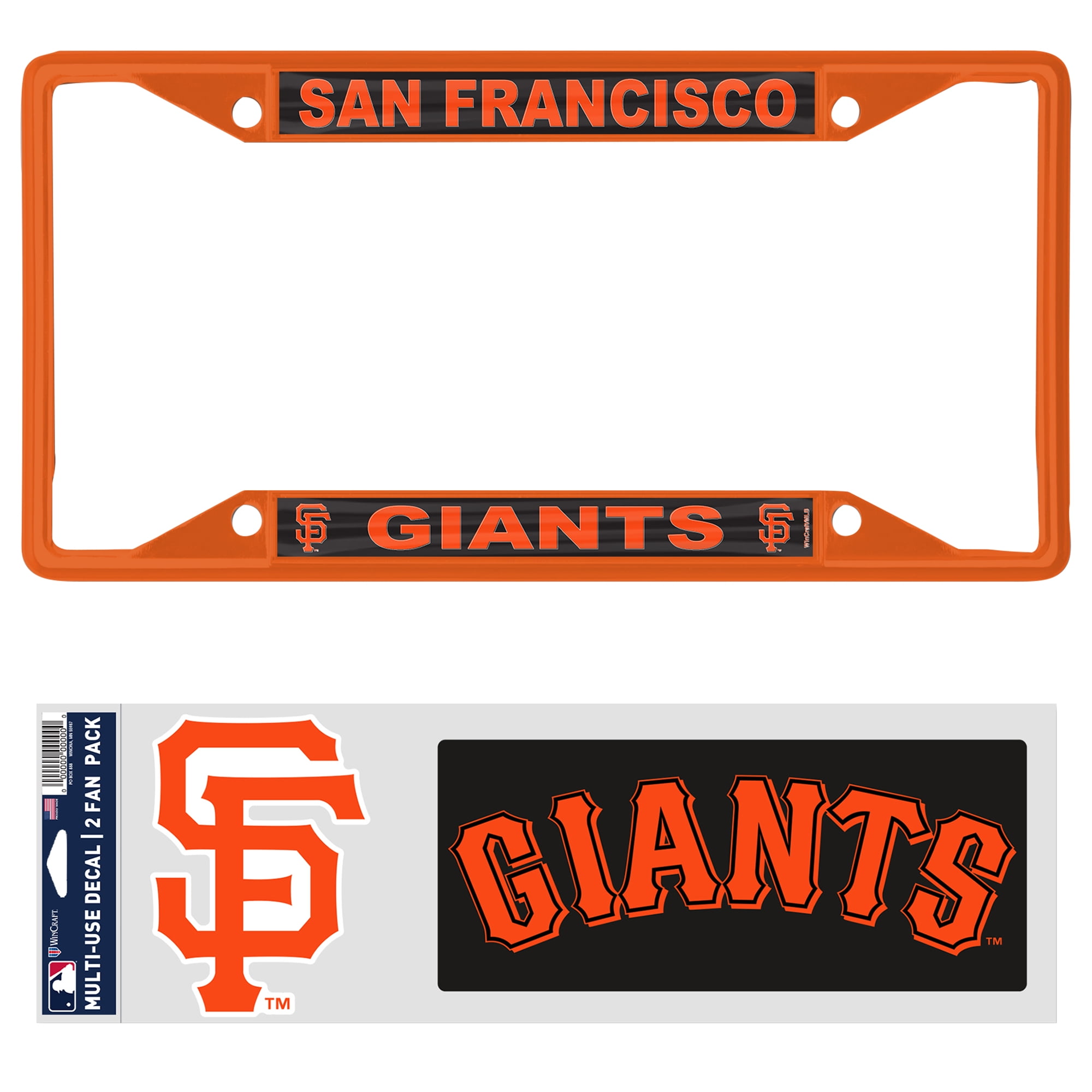 MLB San Francisco Giants Team Colored Metal License Plate Frame with ...