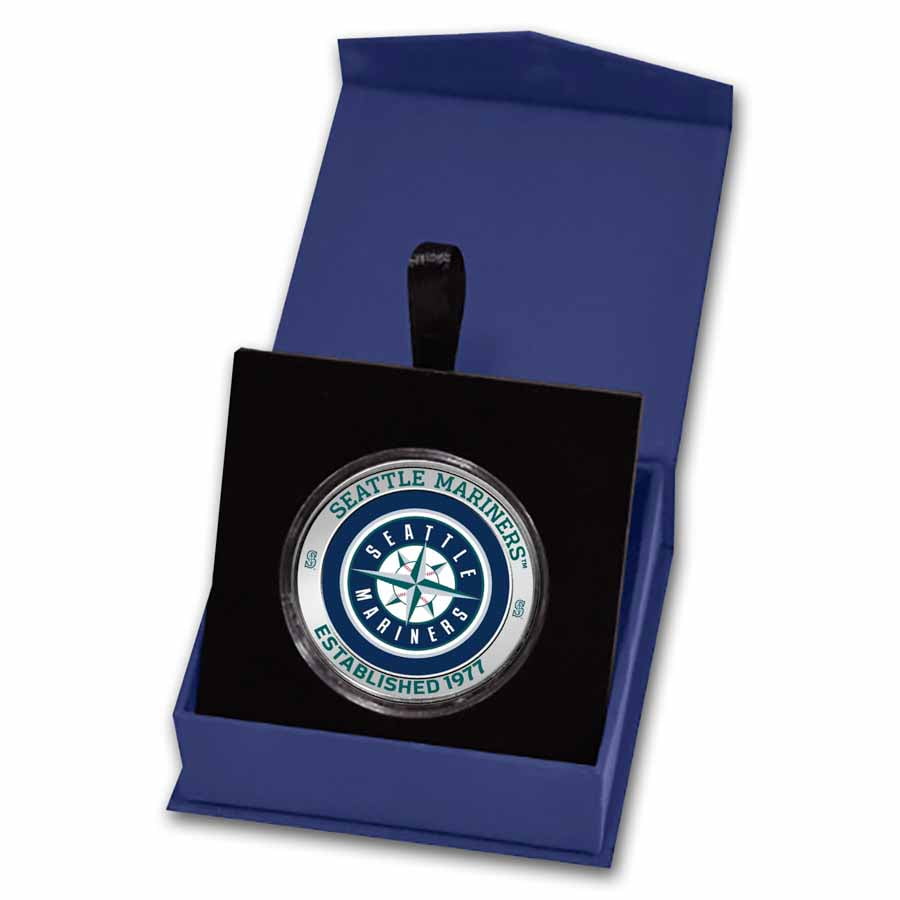 MLB Seattle Mariners 1 oz Silver Colorized Round (w/ Box) - Walmart.com