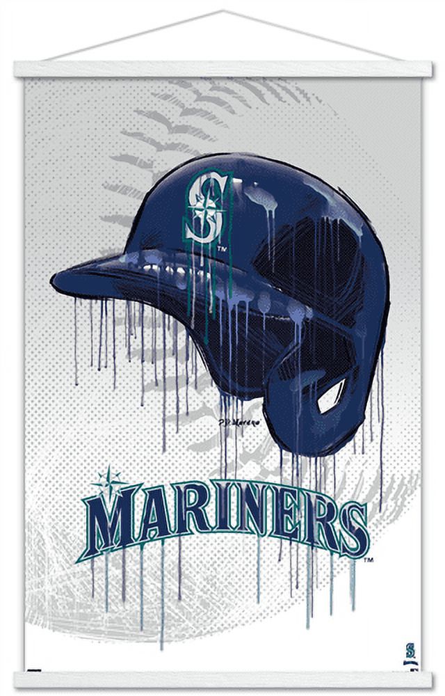 MLB Seattle Mariners - Drip Helmet 22 Wall Poster with Magnetic Frame ...