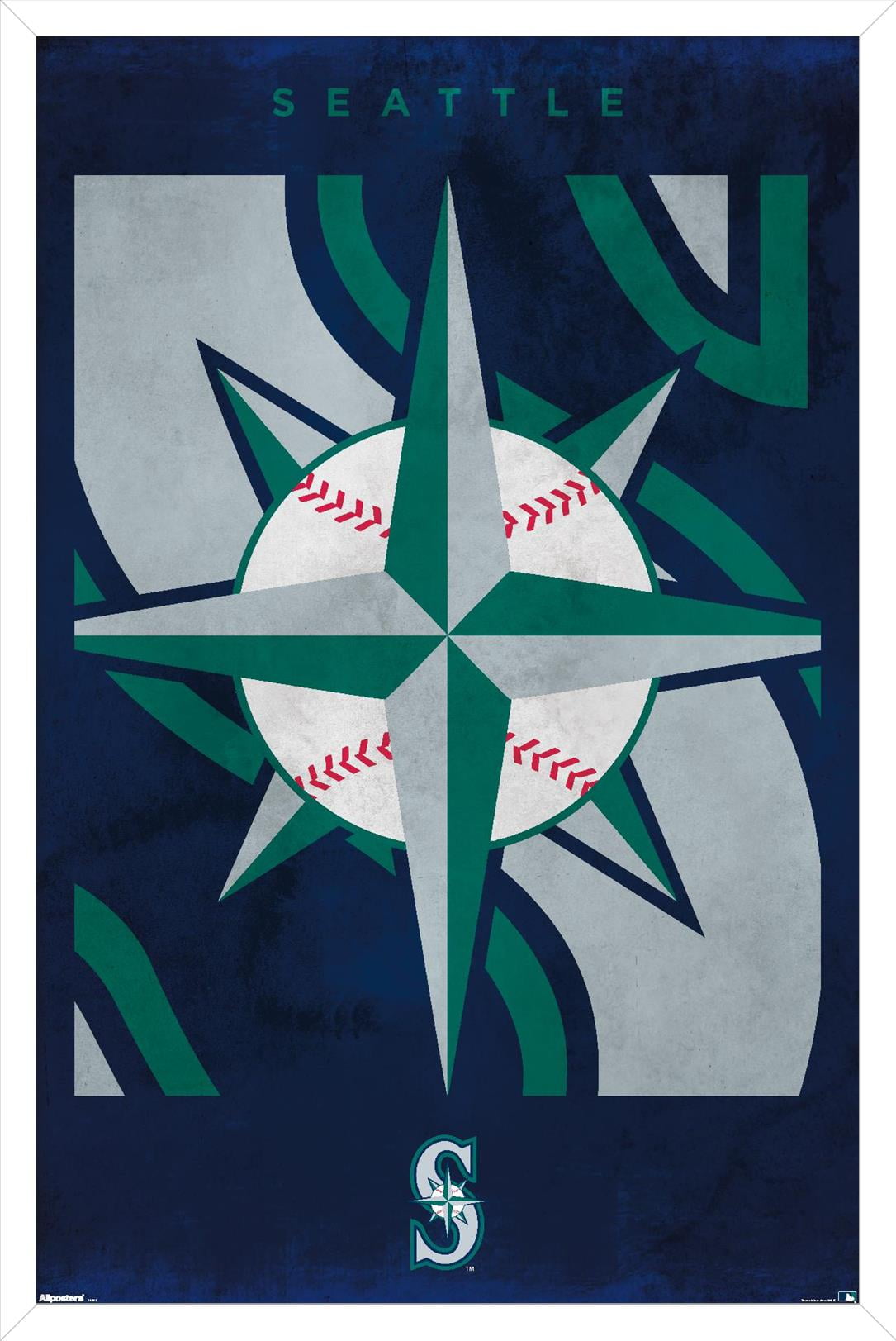 MLB Seattle Mariners - Logo 25 Wall Poster, 14.725" x 22.375" Framed ...