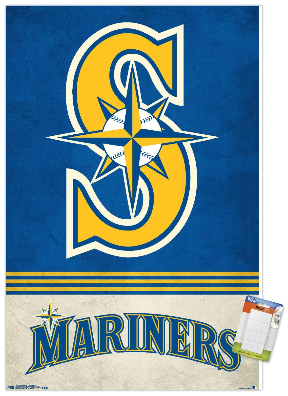MLB Seattle Mariners - Retro Logo 18 Wall Poster, 14.725" x 22.375 ...