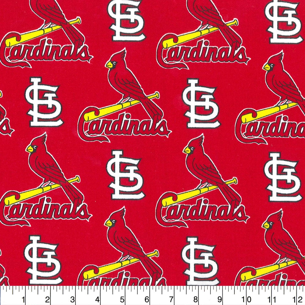 MLB St. Louis Cardinals 58" 100% Cotton Sports Logo Craft Fabric By the ...