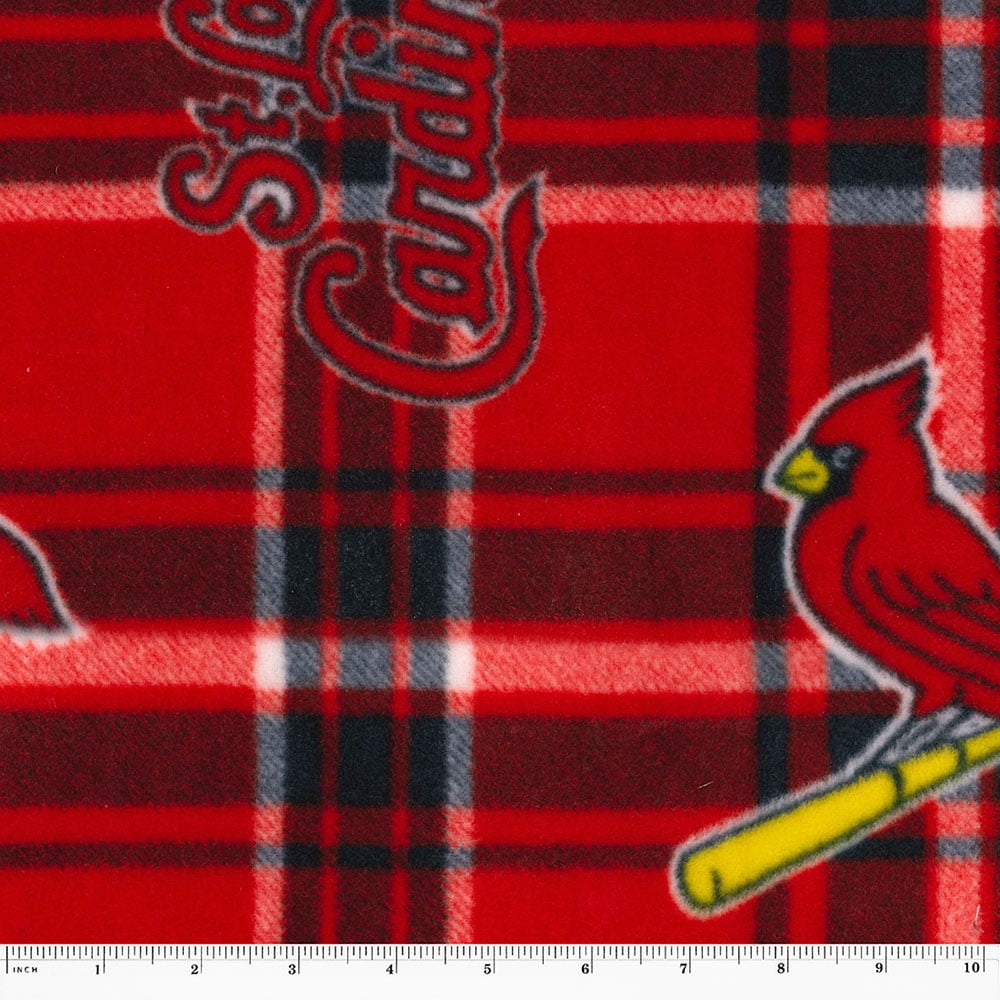 MLB St. Louis Cardinals 58" 100% Polyester Fleece Sports Logo Fabric By ...
