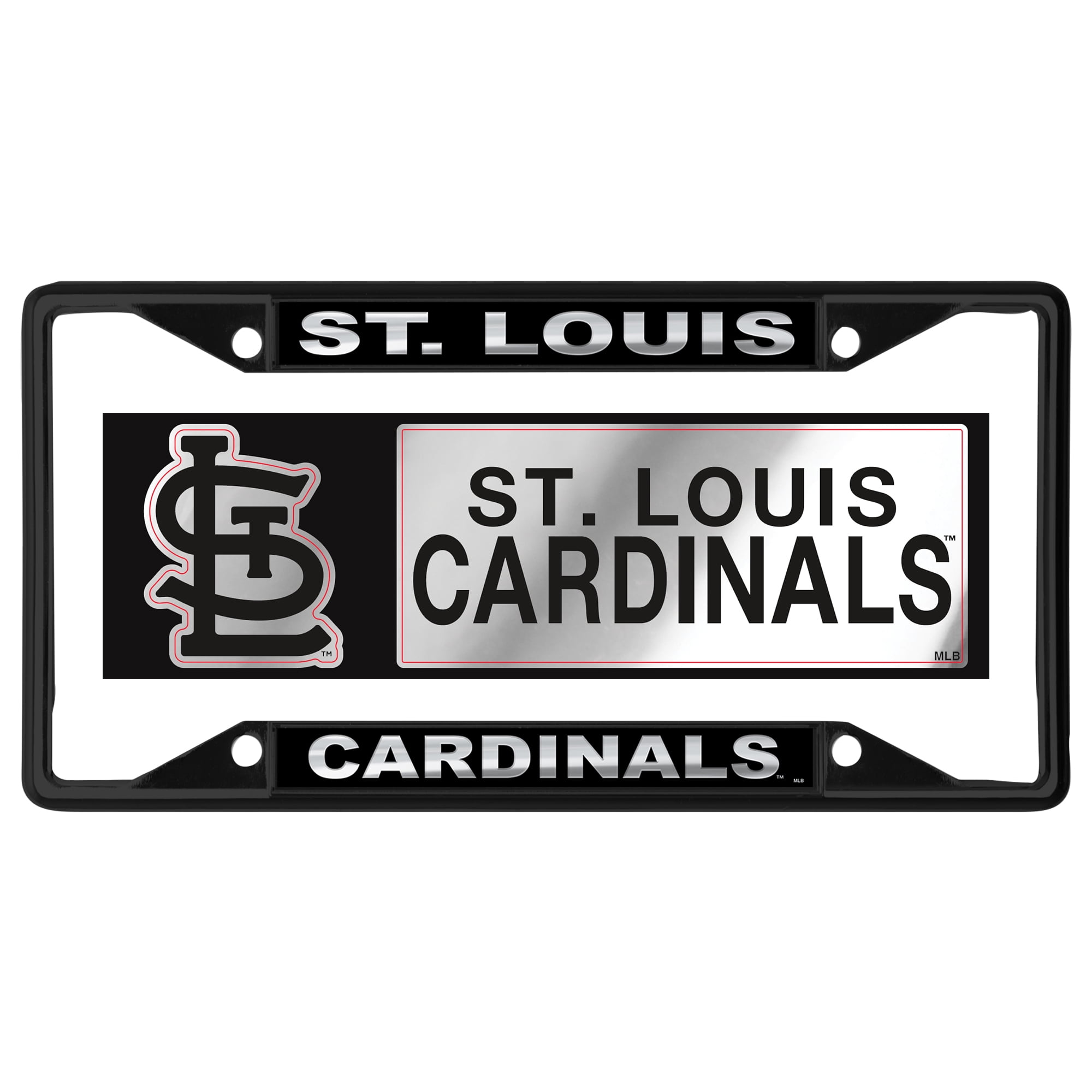 MLB St Louis Cardinals Team Black Metal License Plate Frame with ...