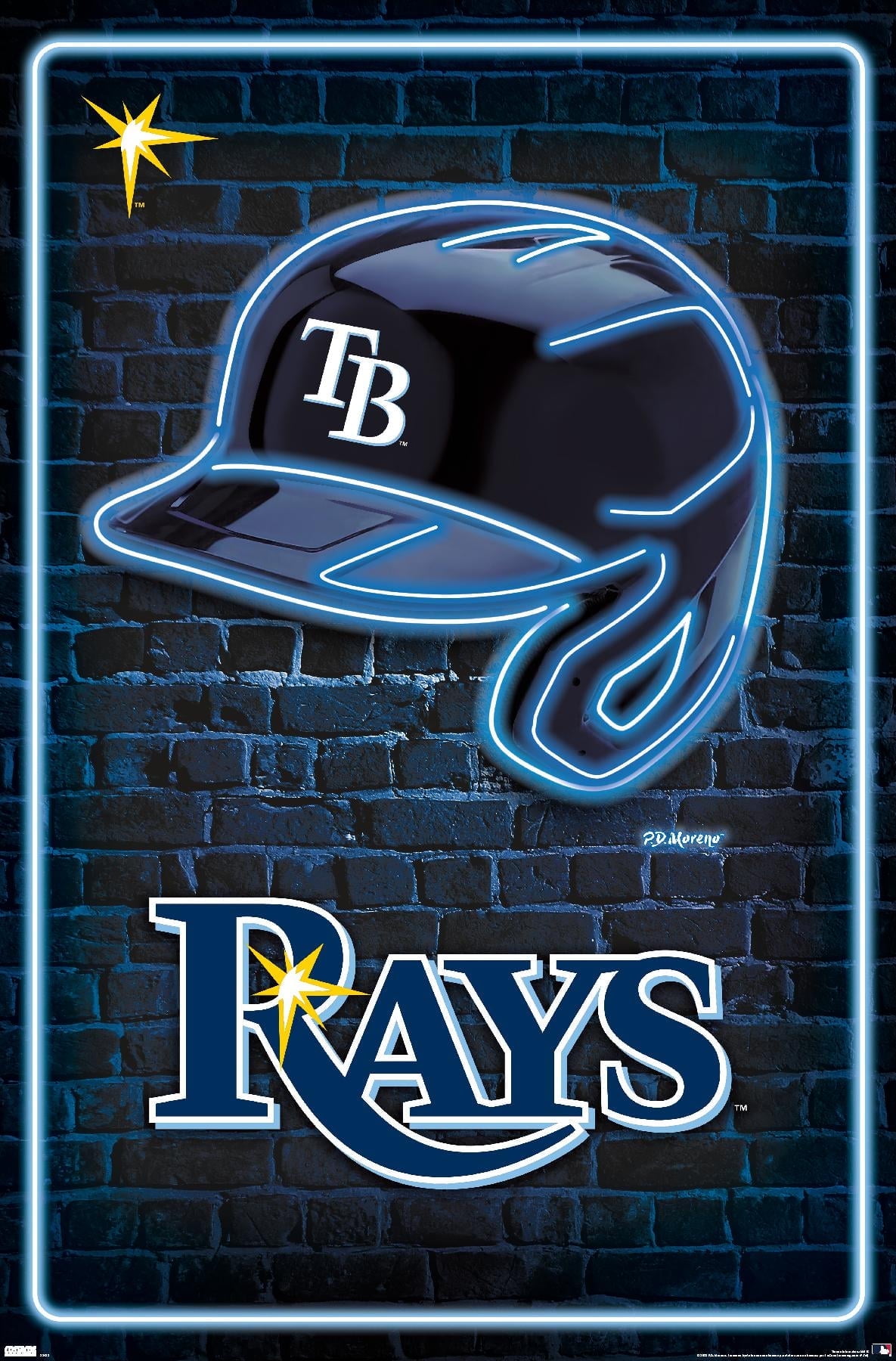 MLB Tampa Bay Rays - Neon Helmet 23 Wall Poster, 22.375" x 34 ...