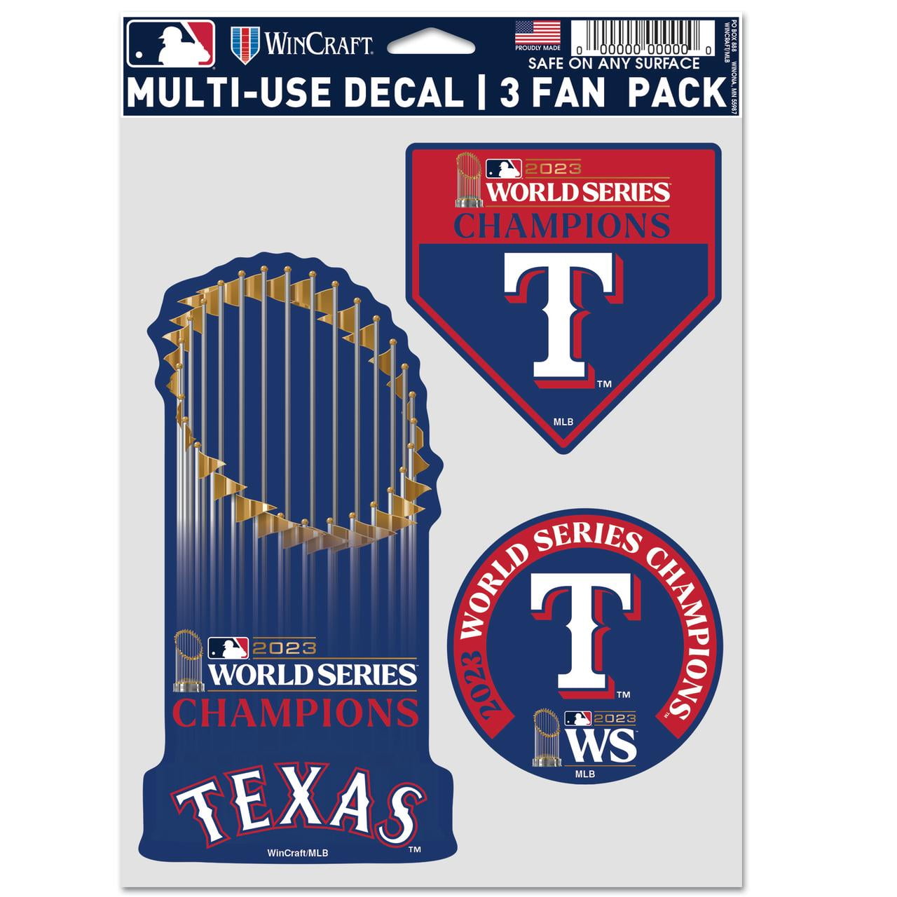 MLB Texas Rangers 2023 World Series Champion 5" x 7.75" 3 Pack Fan ...
