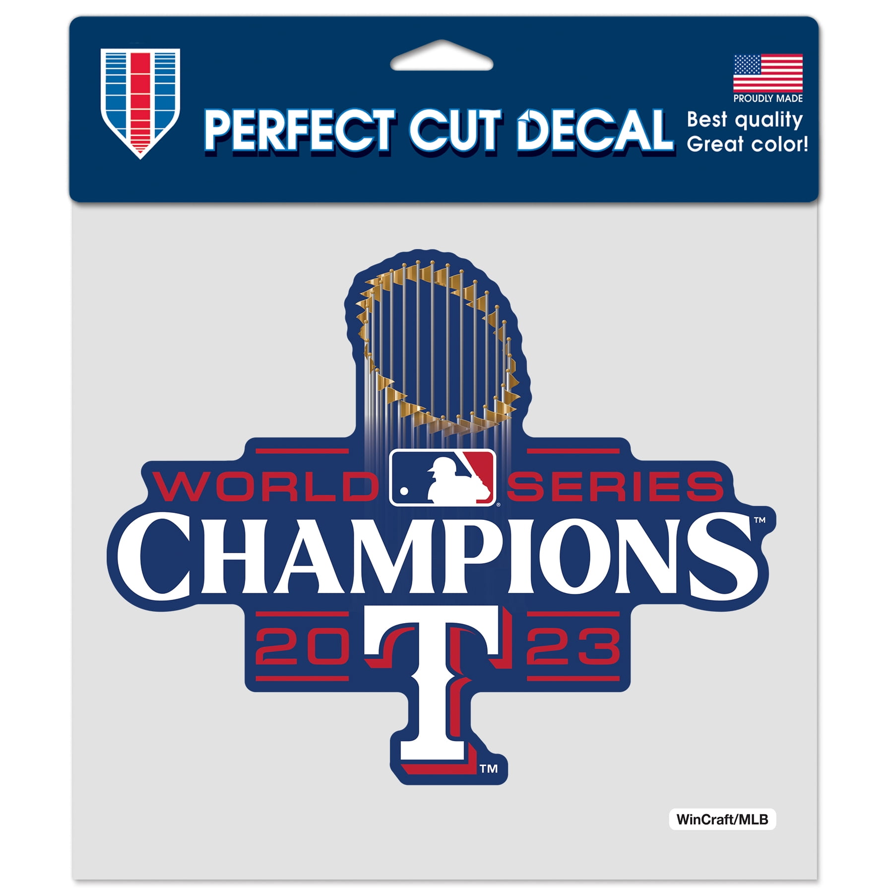 MLB Texas Rangers 2023 World Series Champion 8" x 8" Perfect Cut Decal ...