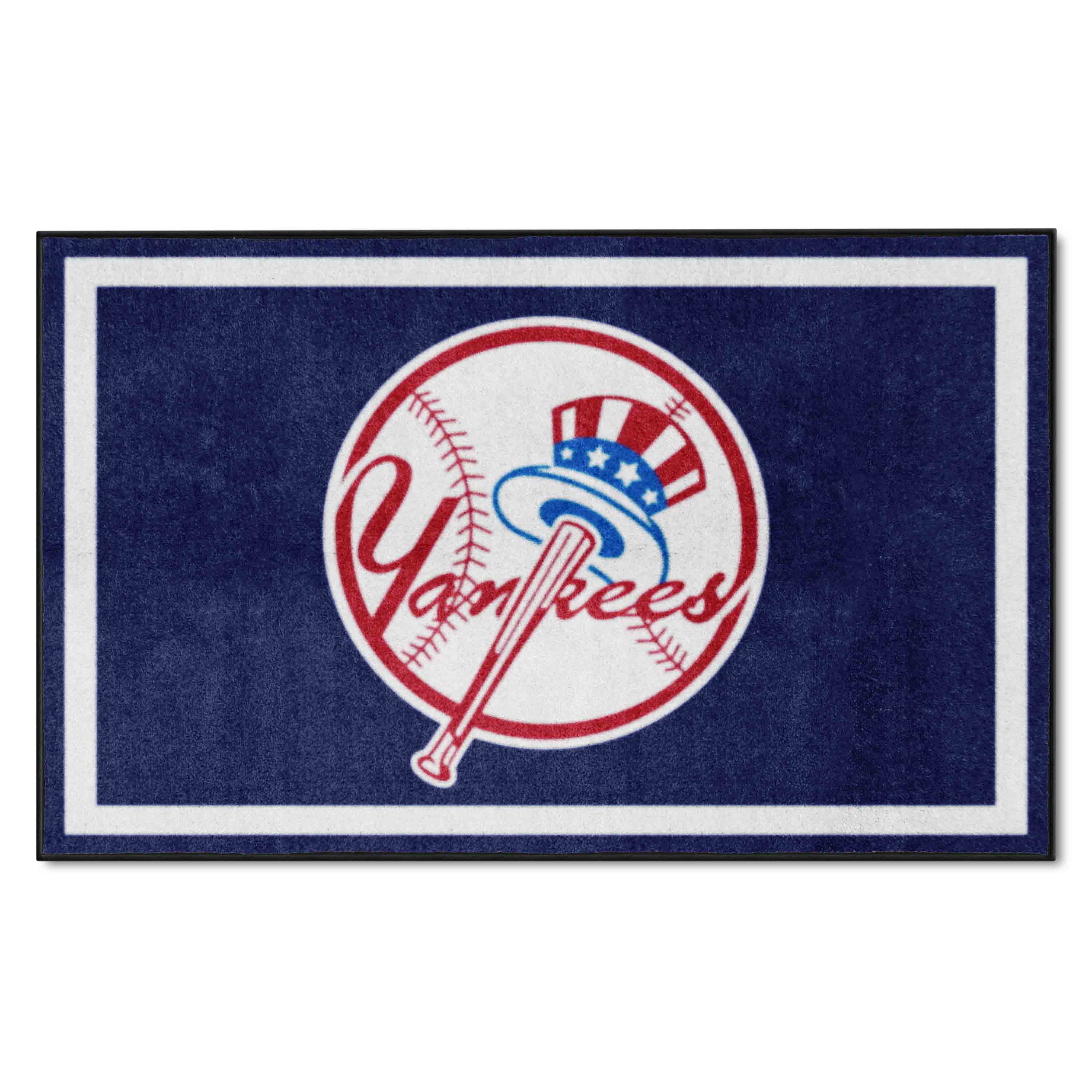 MLB Yankees 4 x 6 Foot Plush Non-Skid Area Rug - Walmart.com