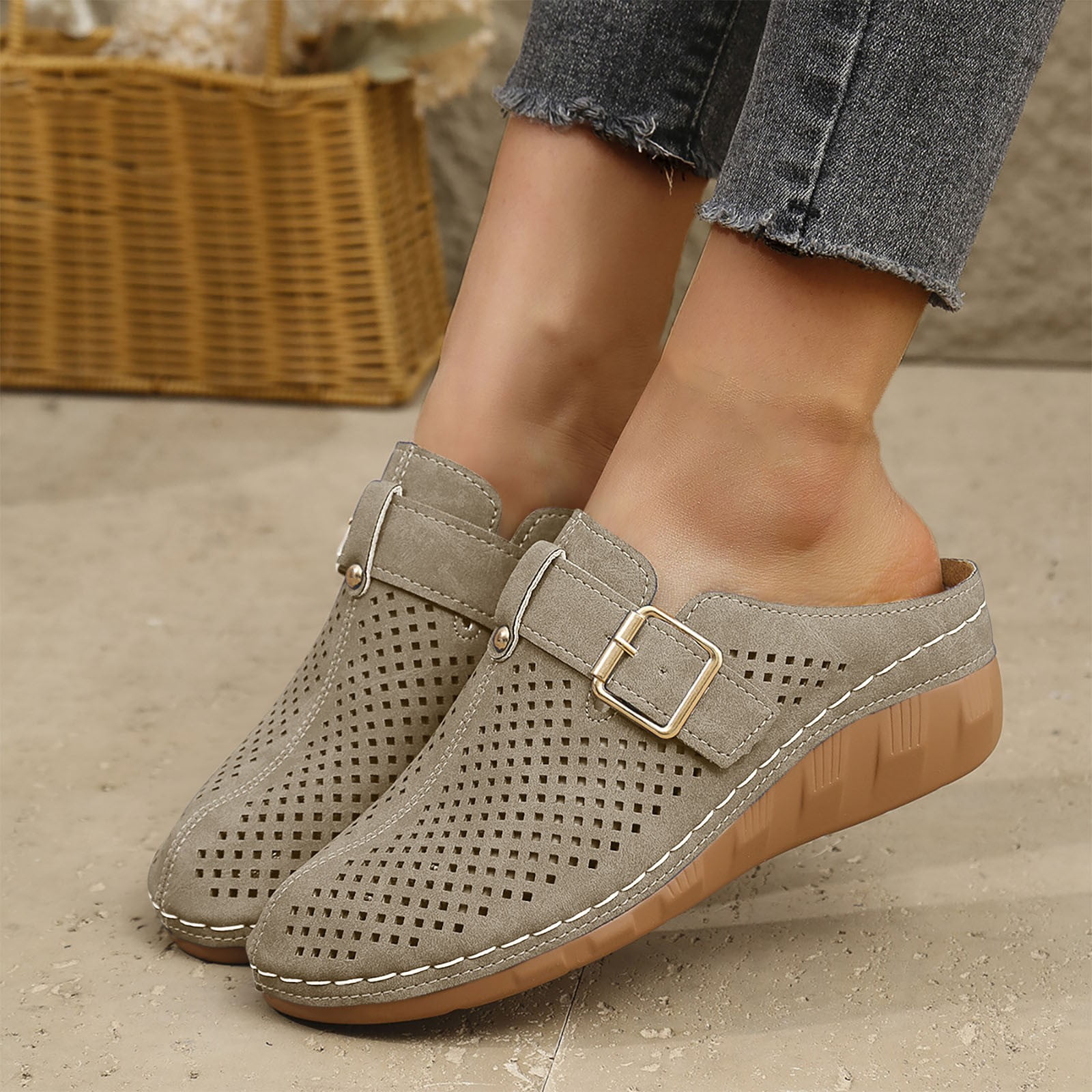 MLCDZ Clogs for Women Mules Slip on: Closed Toe Sandals, Summer Shoes ...