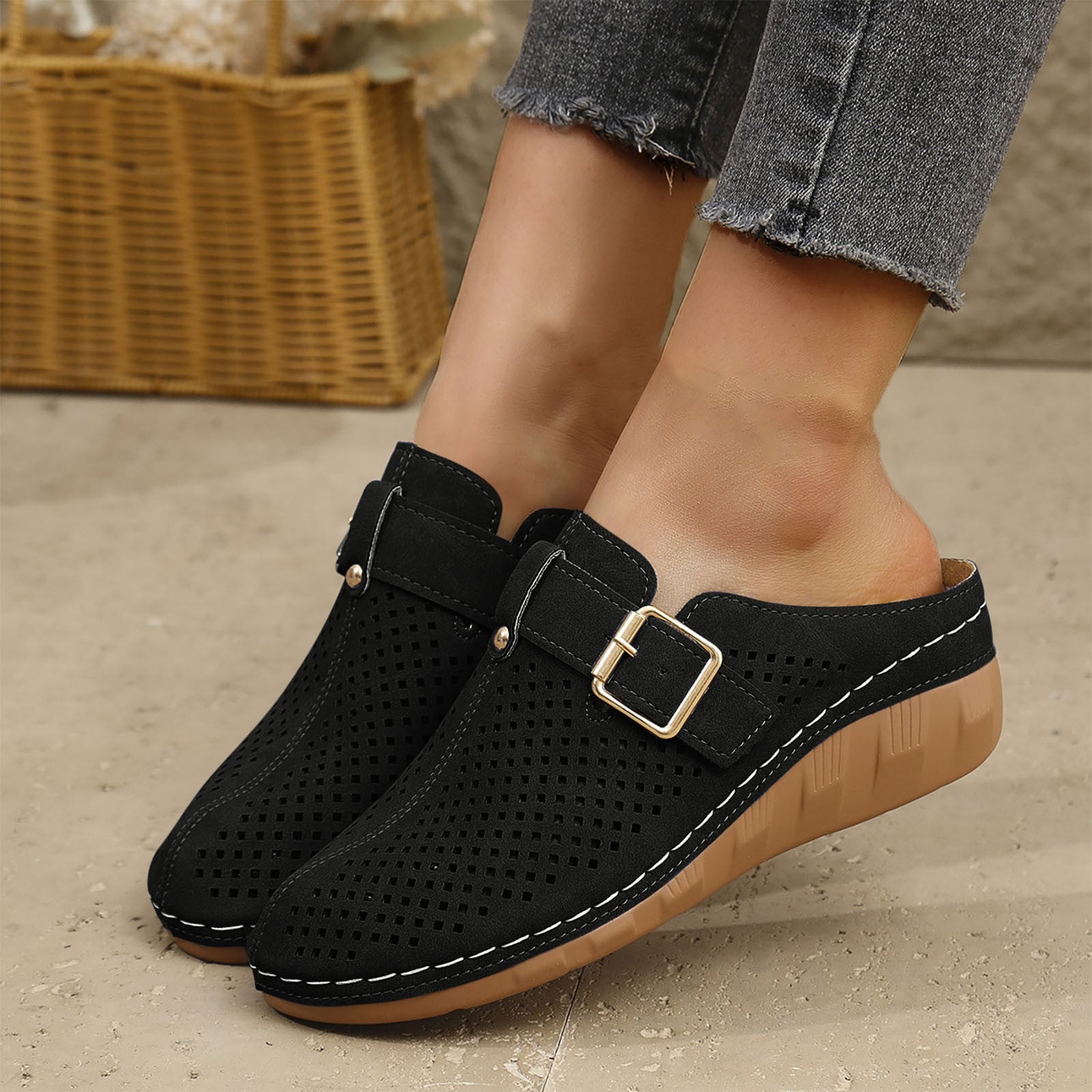 MLCDZ Clogs for Women Mules Slip on: Closed Toe Sandals, Summer Shoes ...