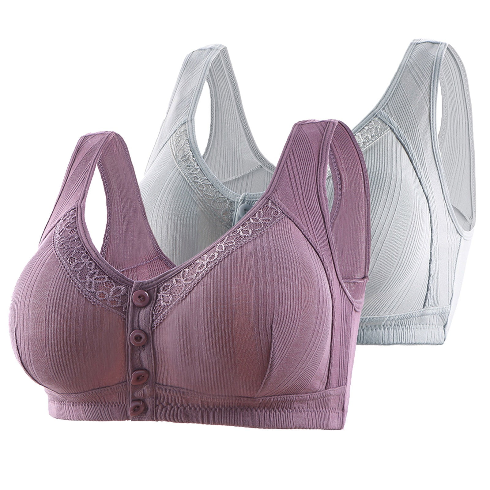 MLCDZ Daisy Bra for Seniors Plus Size Front Button Closure Bras Older ...