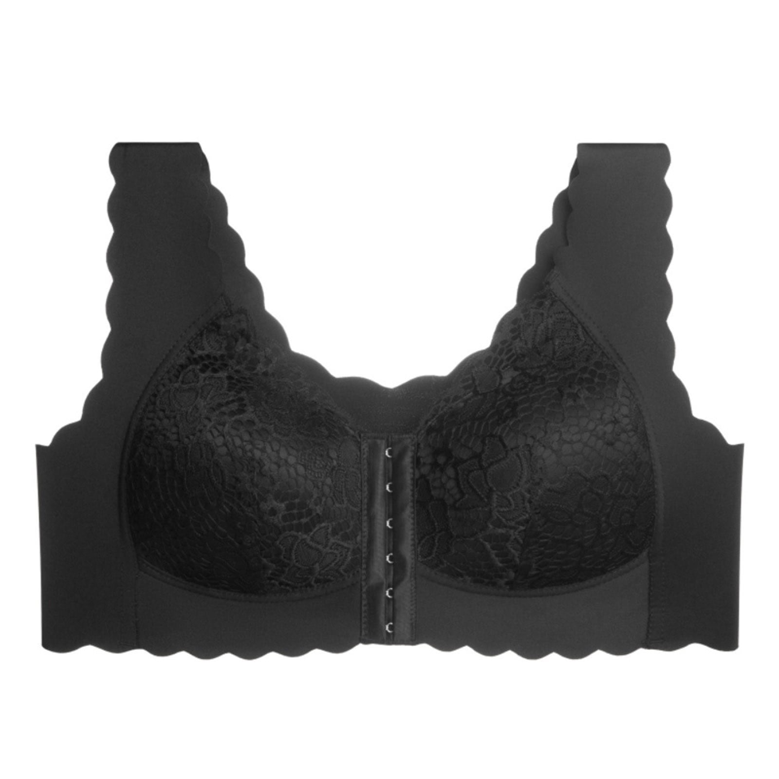 MLCDZ Front Closure Lace Bras for Women Posture Smooth Back Wirefree ...