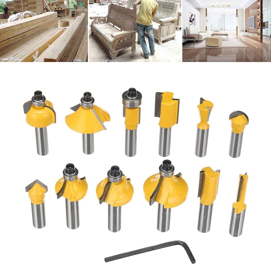 MLD 12 Inch 8 mm Router Bit set 12 pieces Mill Engraving Trimmer ...