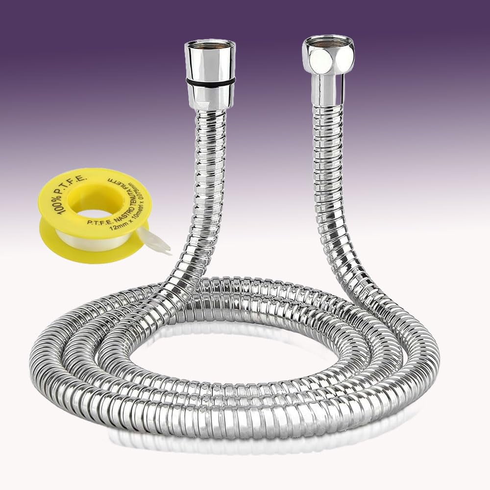 MLD Flexible Shower Hose Pipe Hoses Tube 1 m Replacement Extension ...