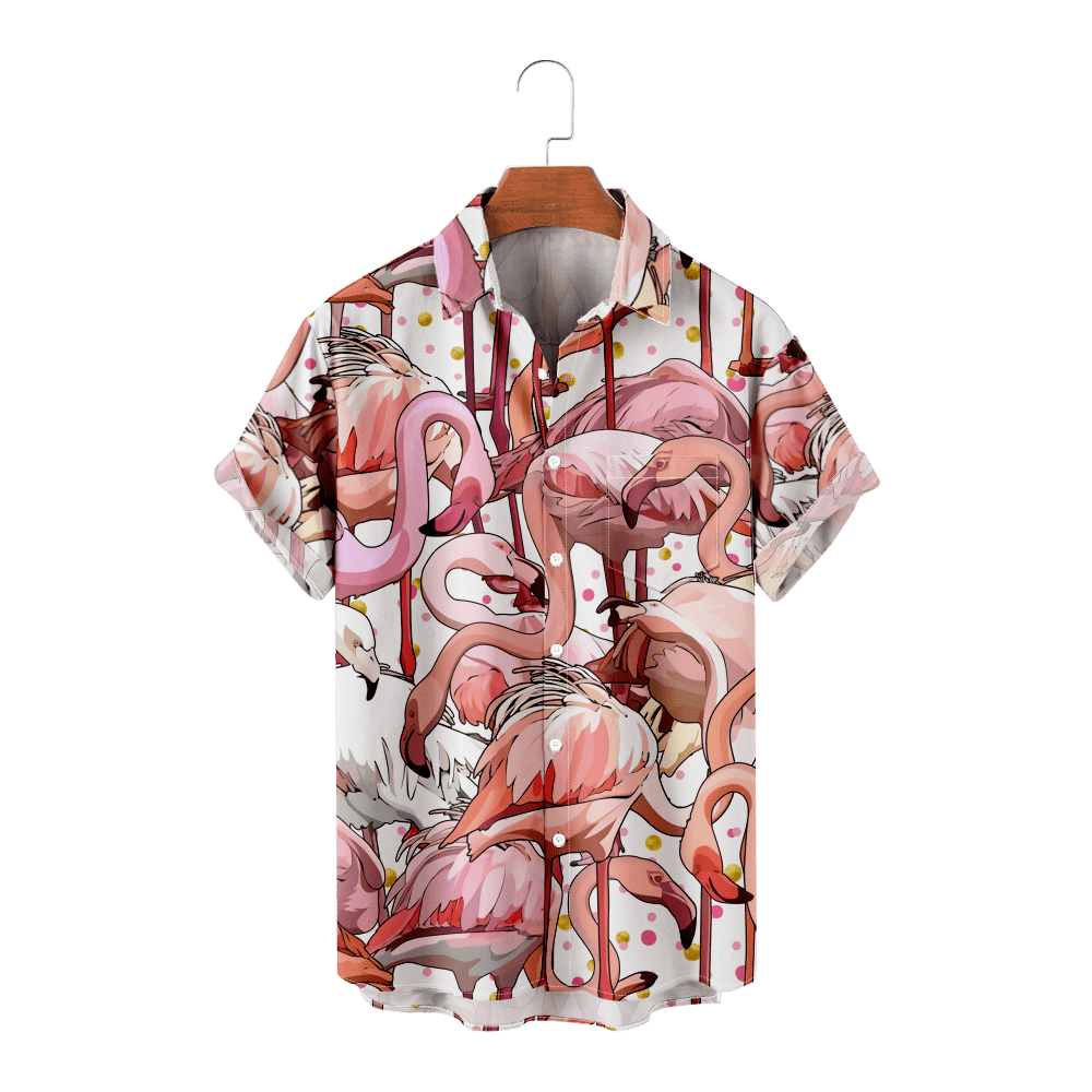 Mlfu Adult Short Sleeve Button Down Beach Shirt Regular Fit Collared