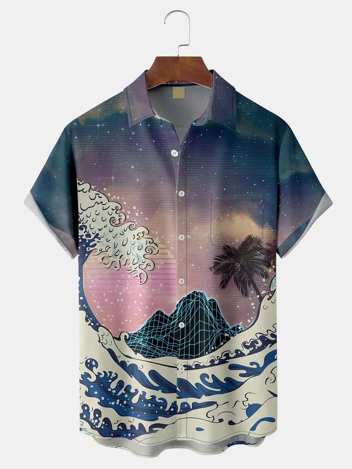 MLFU Unisex Youth Short Sleeve Button Down Beach Shirt Regular Fit ...