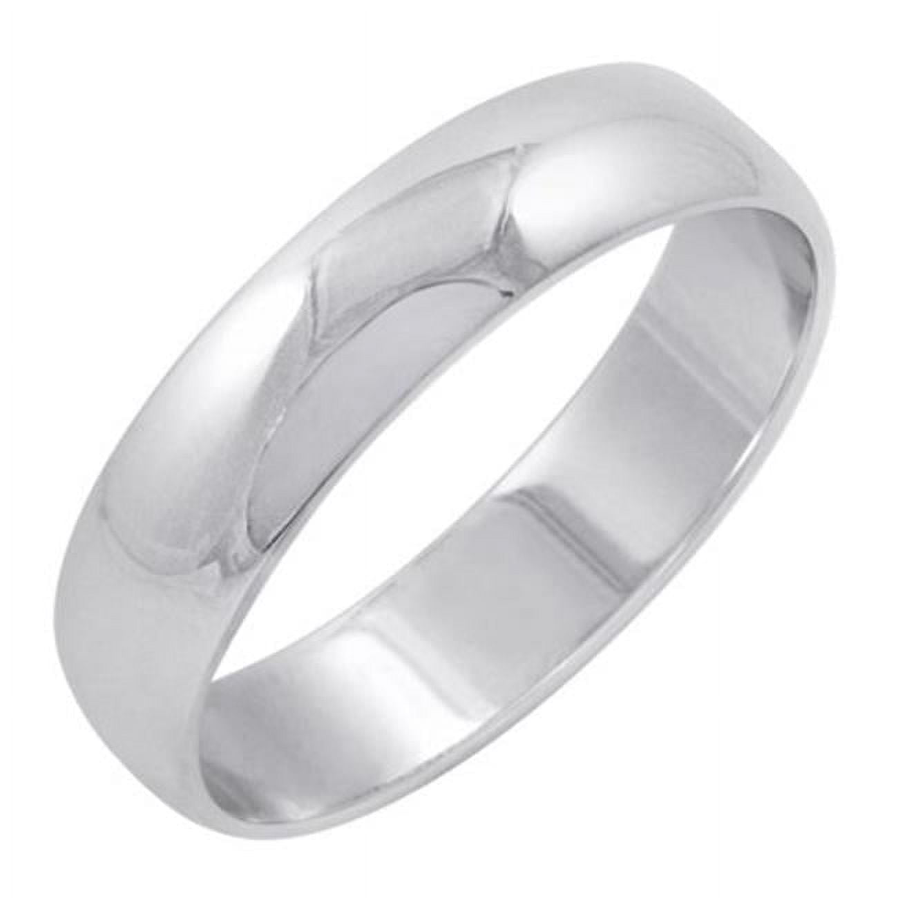 MLG Jewelry TWRZB500-5MM14W SZ 8.5 5mm Mens 14K White Gold Traditional ...