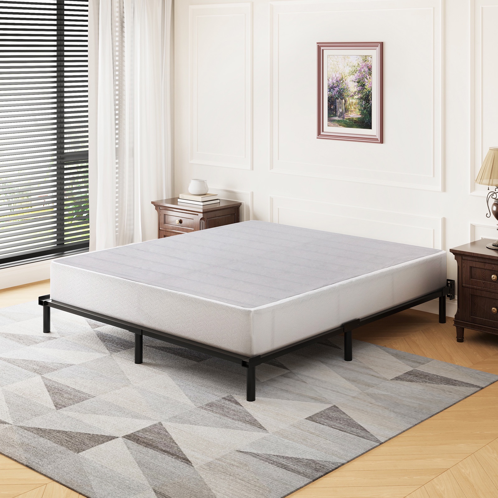 Zinus 4" Metal Box Spring with Wood Slats, Mattress Foundation, Twin ...