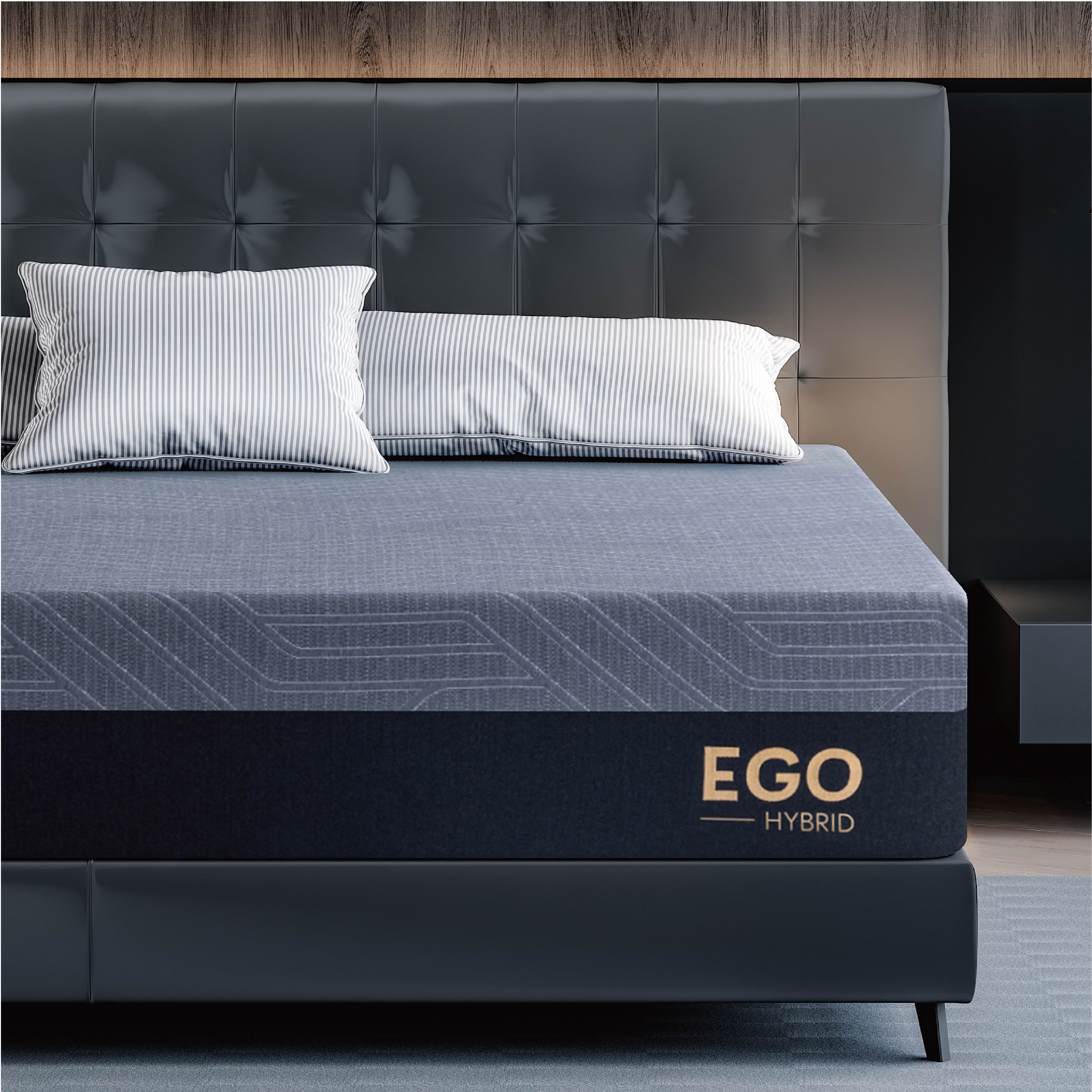 MLILY Ego Black 10 inch Gel Hybrid Mattress, Queen Size Memory Foam ...