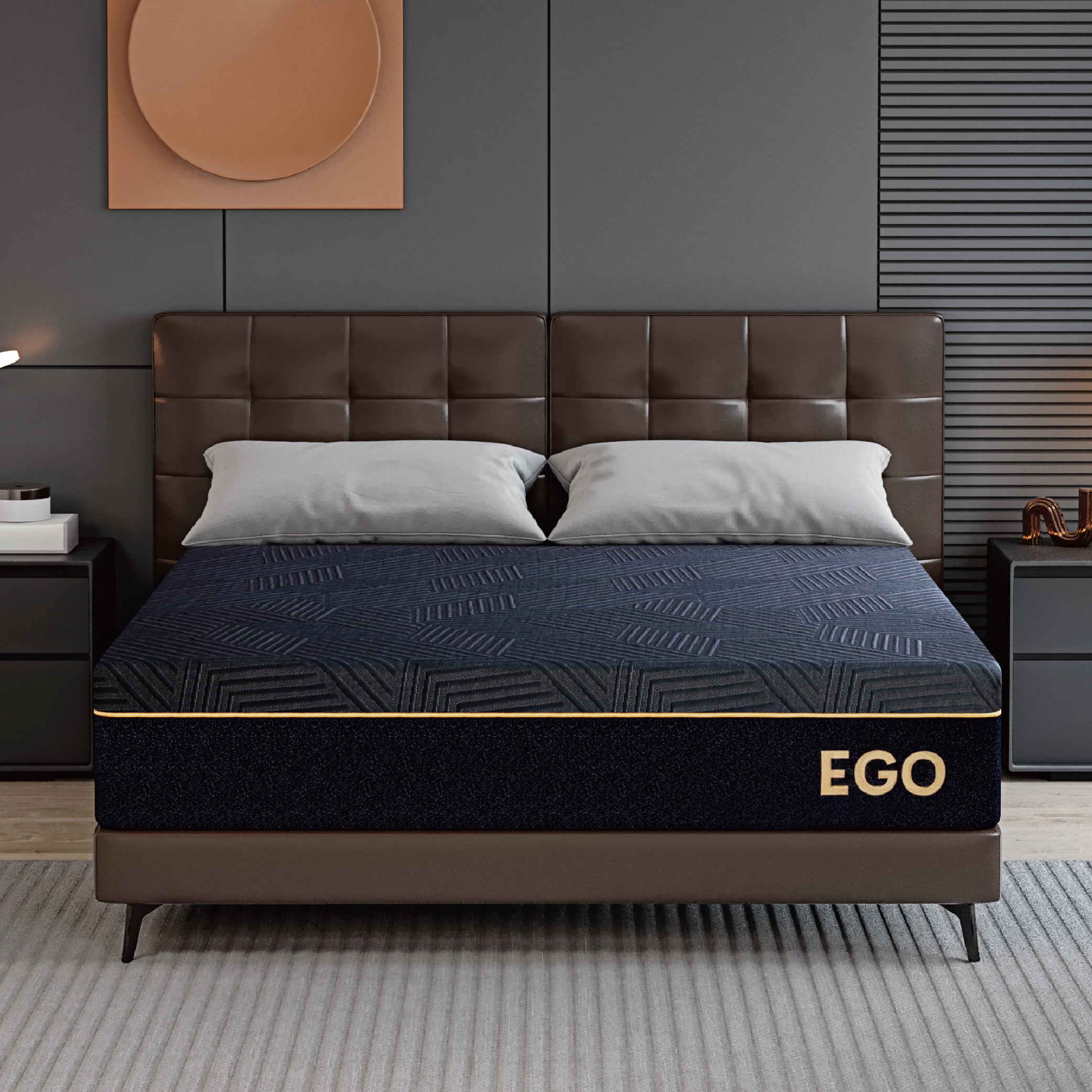 MLILY Ego Black 12-inch Cal King Memory Foam Mattress, Ventilated ...