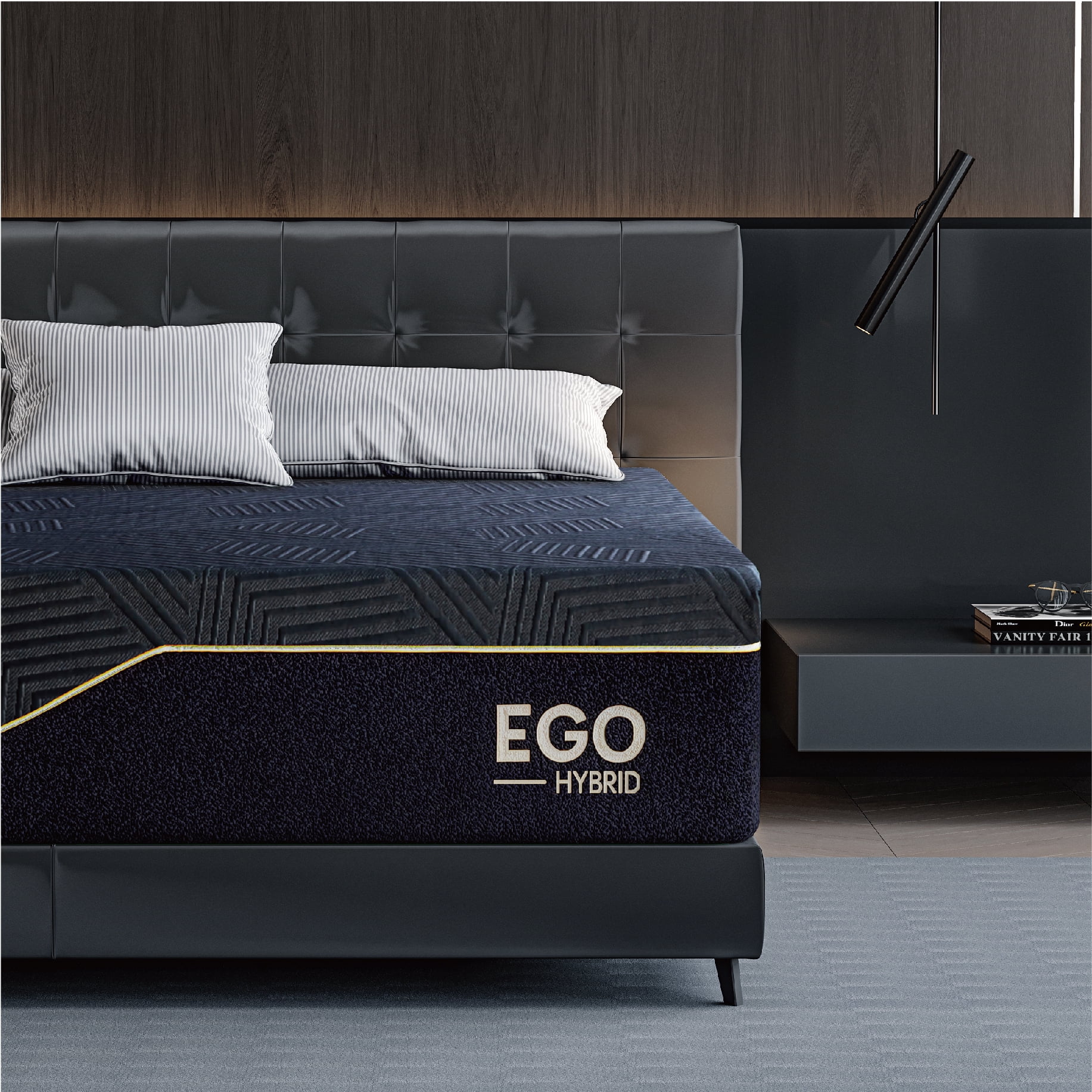 MLILY Ego Black 14 inch Cal King Foam Mattress, Advanced Cooling ...
