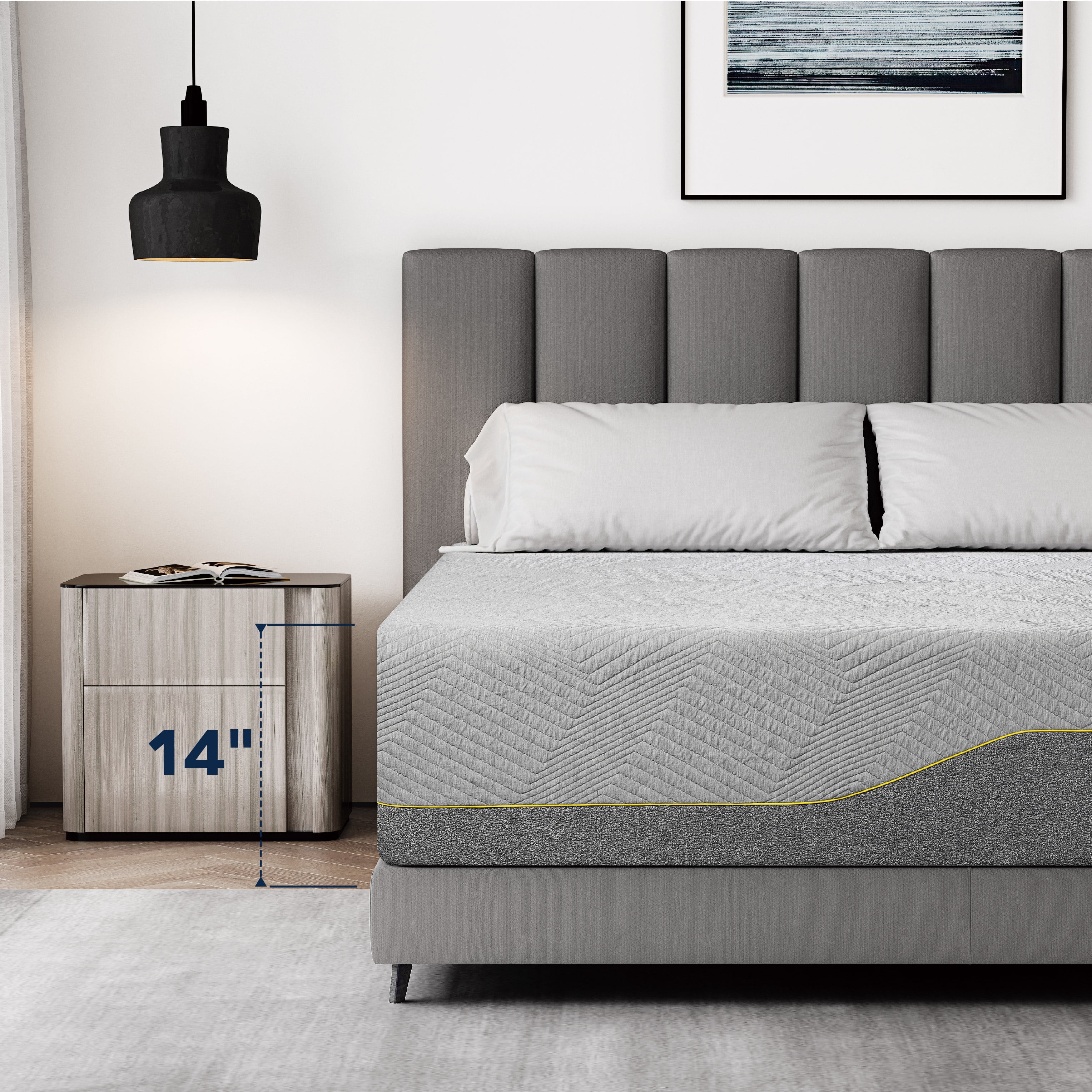 MLILY Ego Blue 14 inch Twin XL Size Mattress, Cooling Gel Memory Foam ...