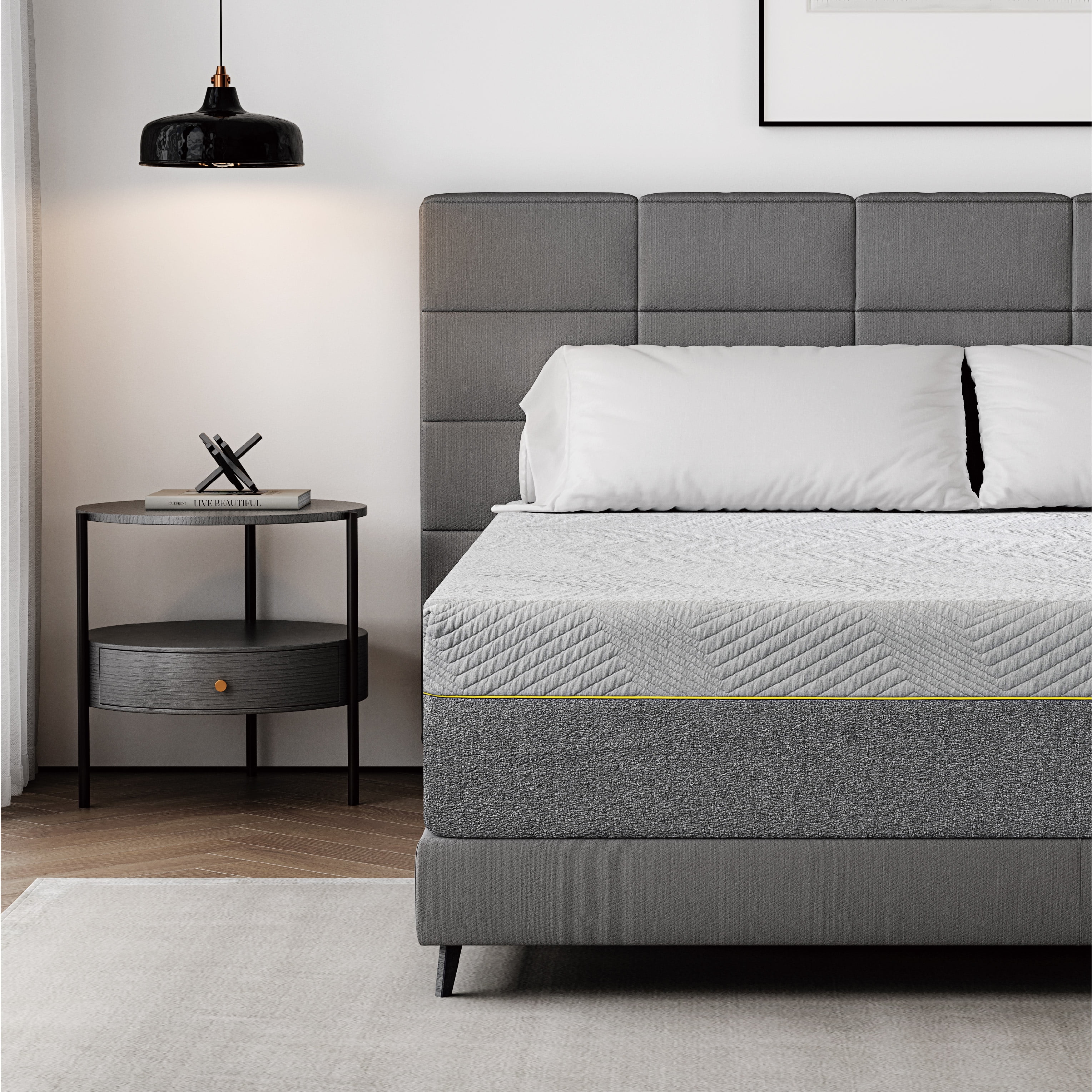 MLILY Ego Grey 12 inch Full Size Mattress, Cooling Gel Memory Foam ...