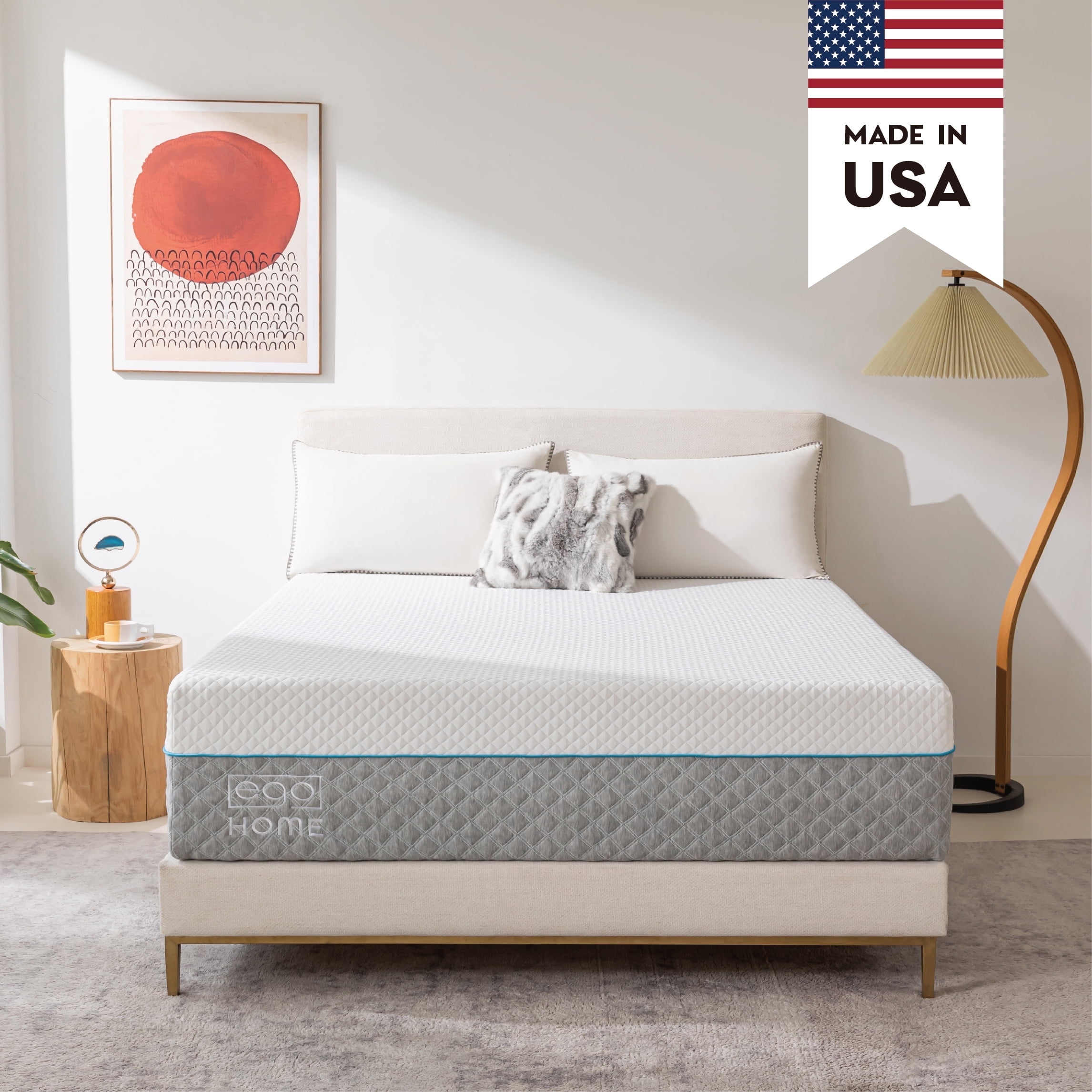 MLILY Ego Home 14 inch Cool Queen Mattress in a Box, Gel Memory Foam ...
