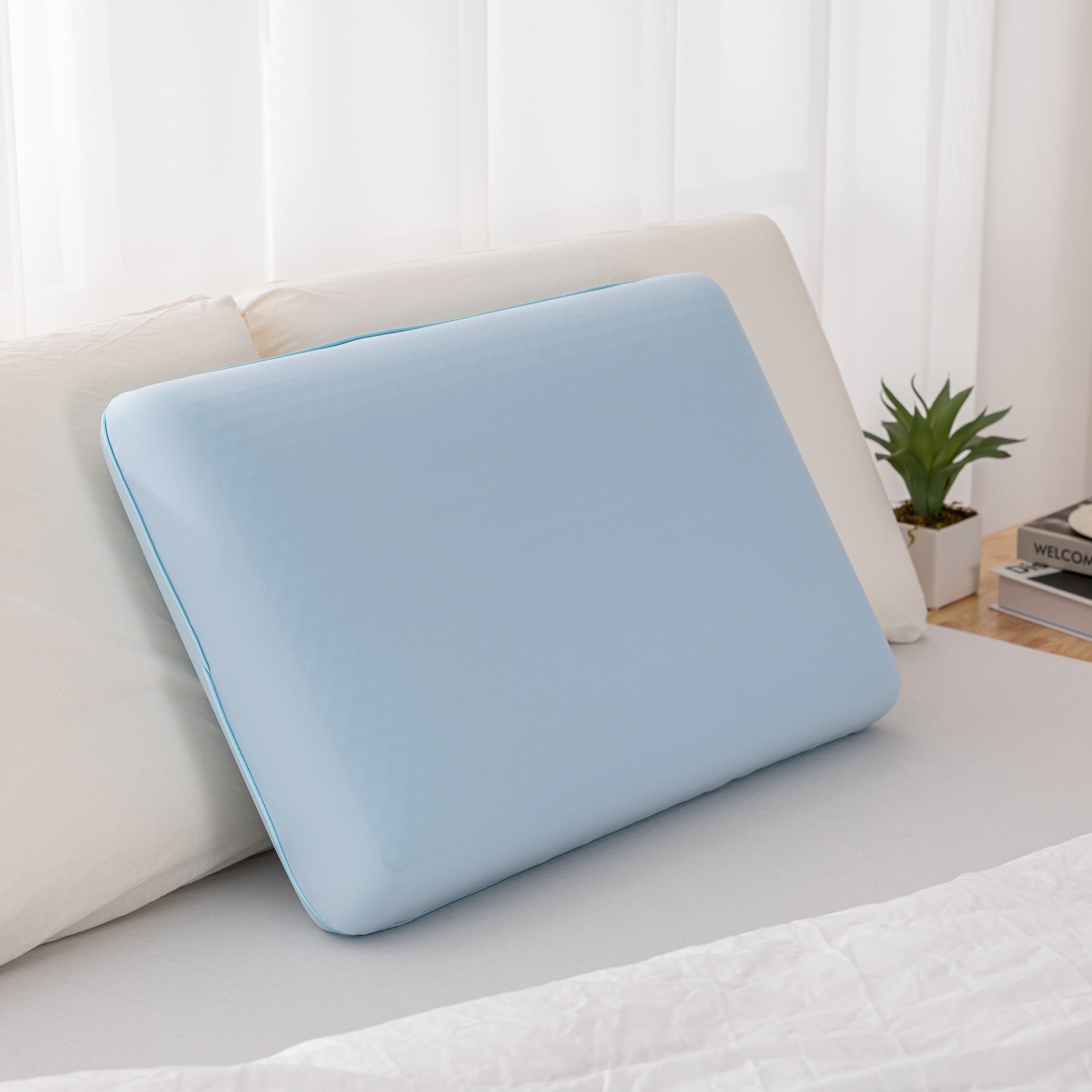 EGOHOME Memory Foam Pillow, Cooling Gel Bed Pillow, Queen, Blue ...