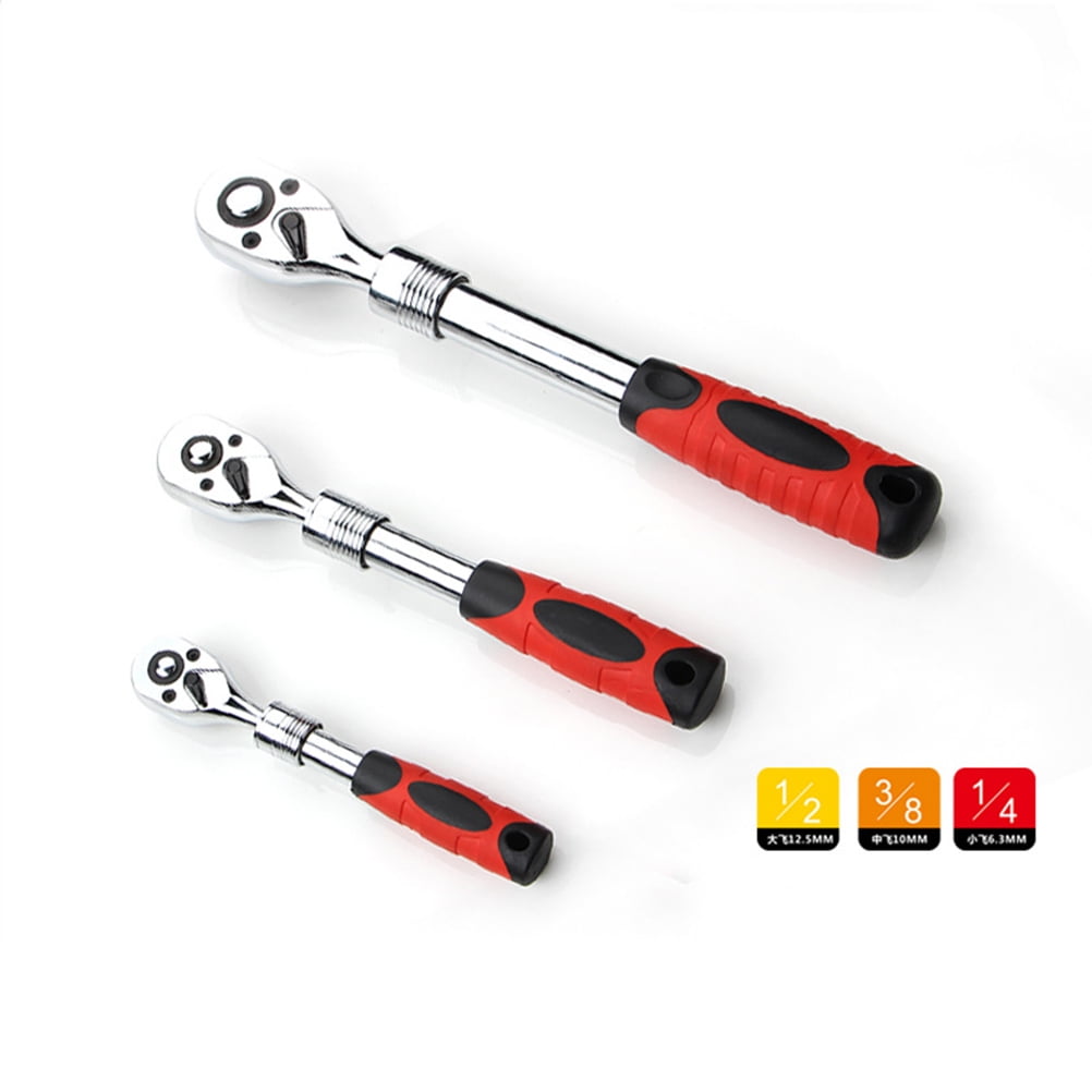MLINS 1/2 inch Telescopic Wrench Swivel Head Flex Head Ratchet Quick-Release Easy to Use Tooth ...