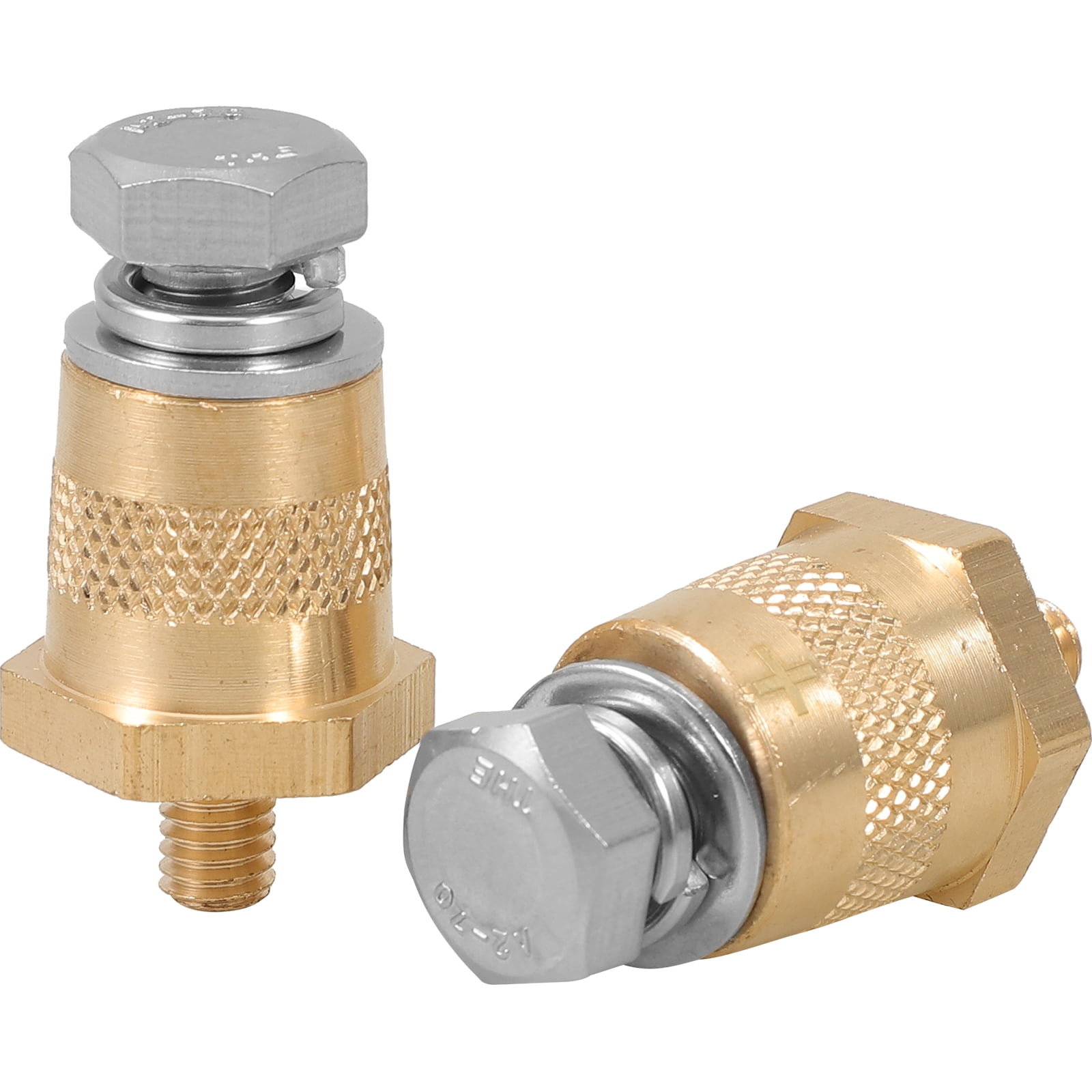 MLINS 1 Pair Auto Battery Terminal Brass Post Adapter Threaded Terminal ...