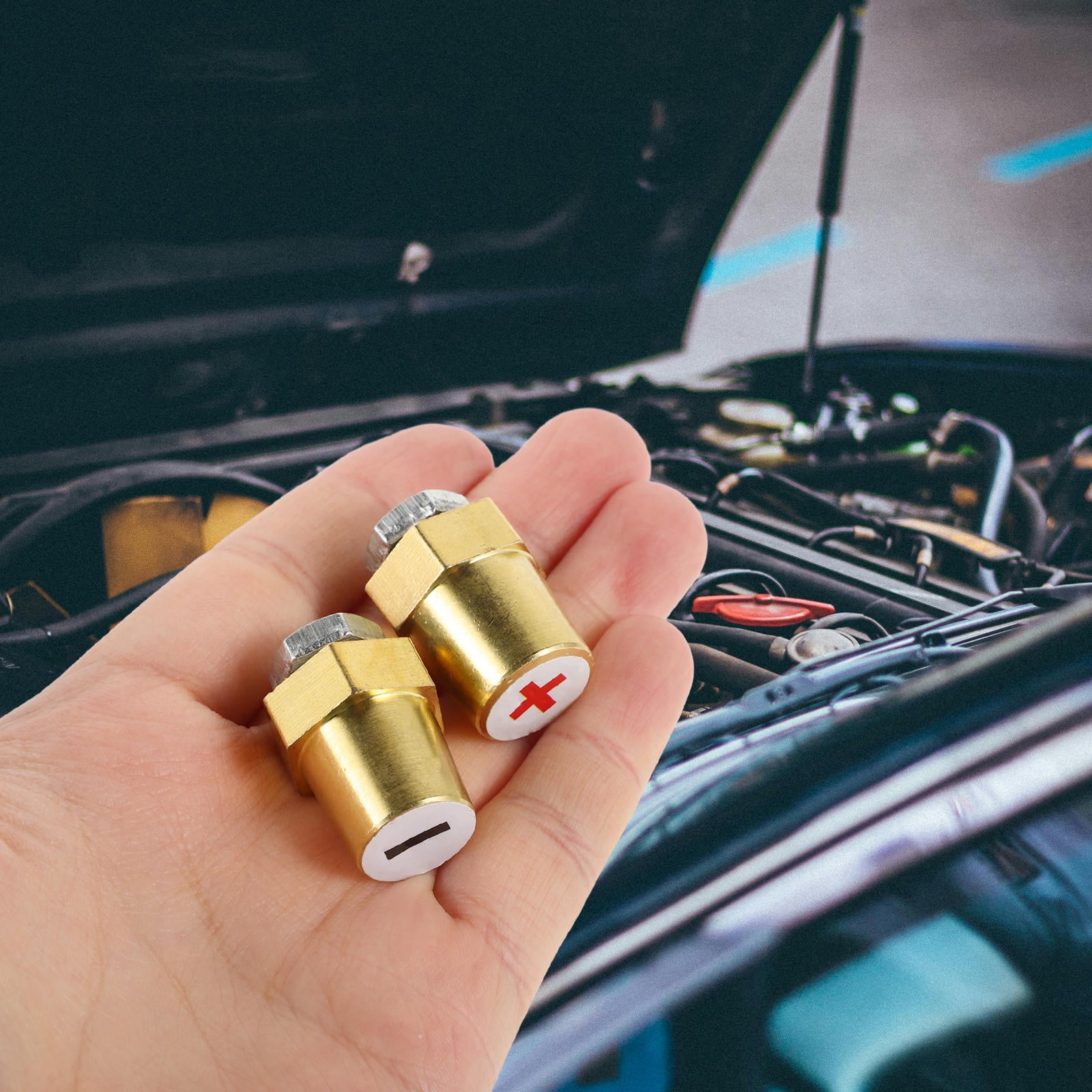 MLINS 1 Pair Brass Battery Terminal Extension Adapter Male Threaded ...