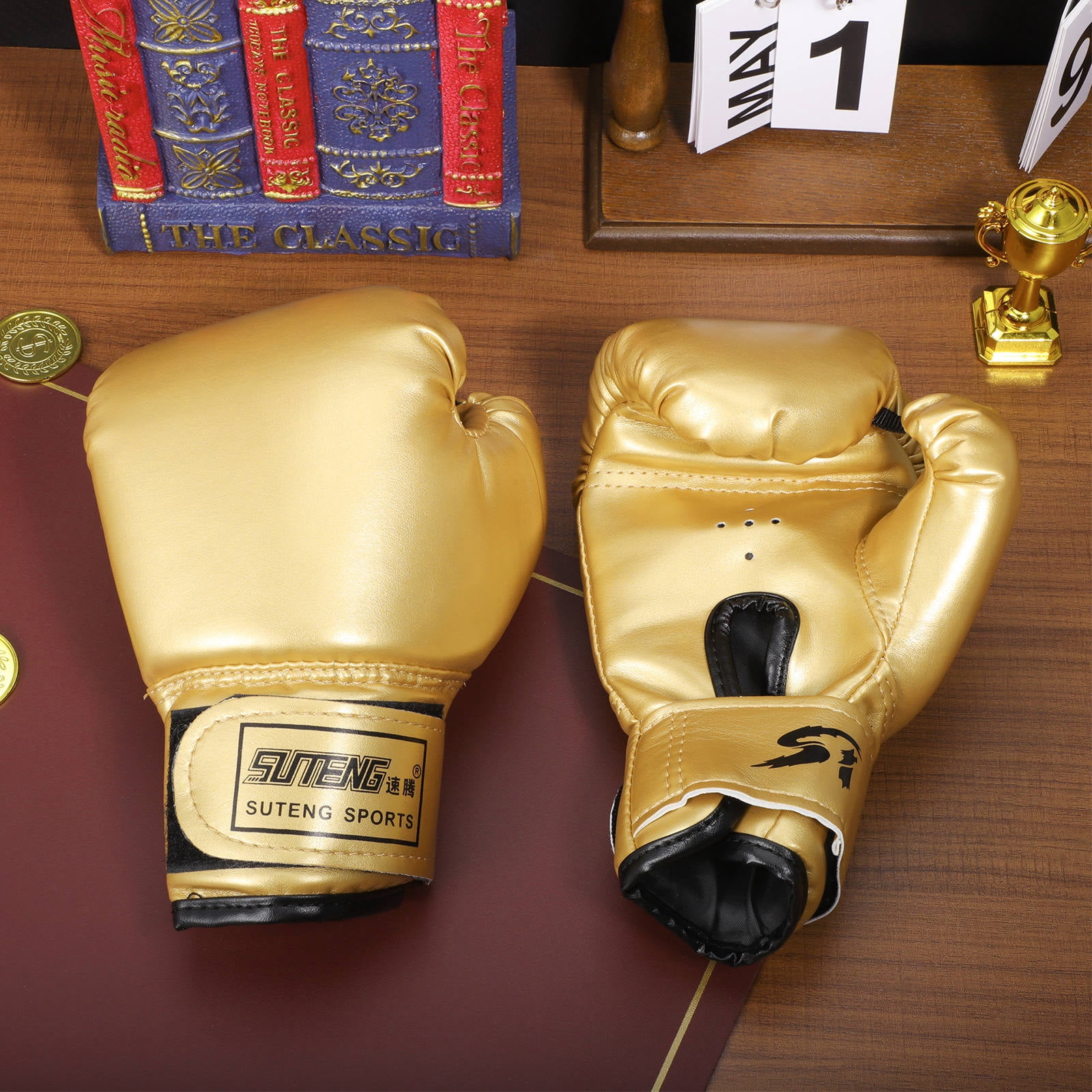 MLINS 1 Pair Children's Golden Boxing Gloves with Sponge Liner for ...
